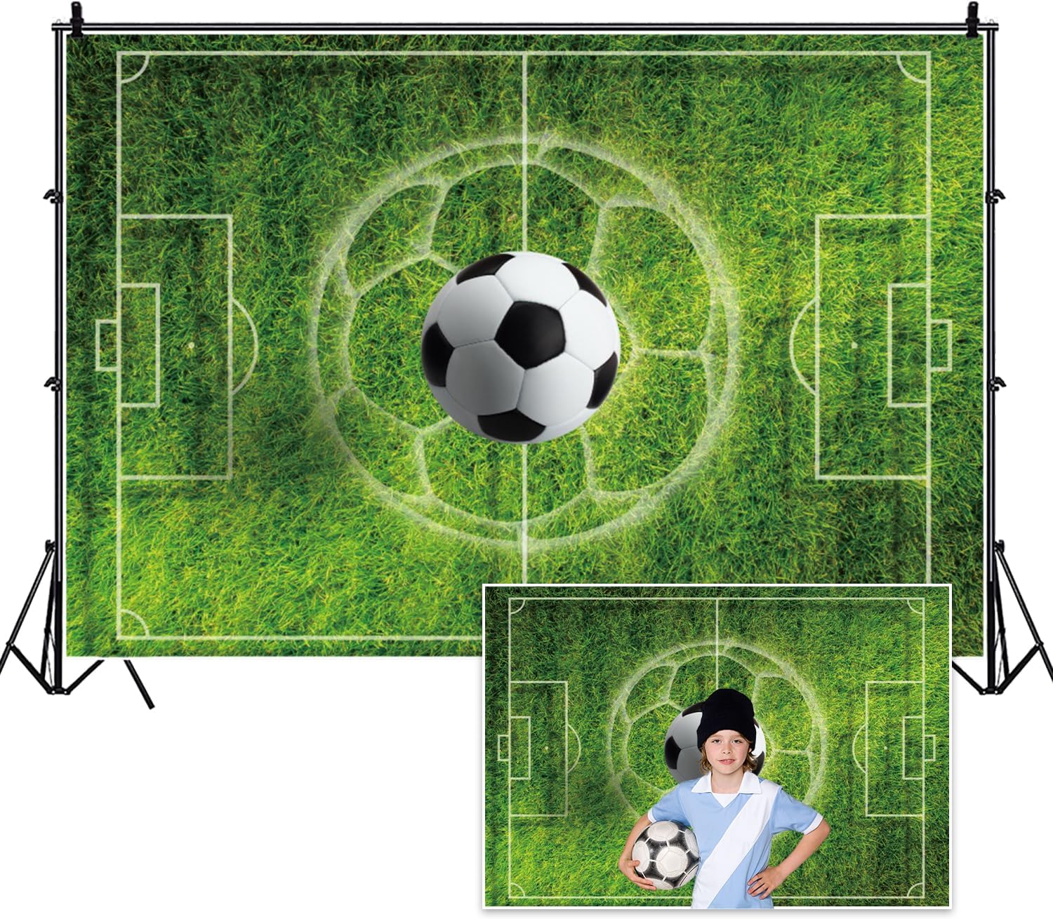 Amazon.com : Allenjoy 7x5ft Football Backdrop Soccer Pitch Stadium ...