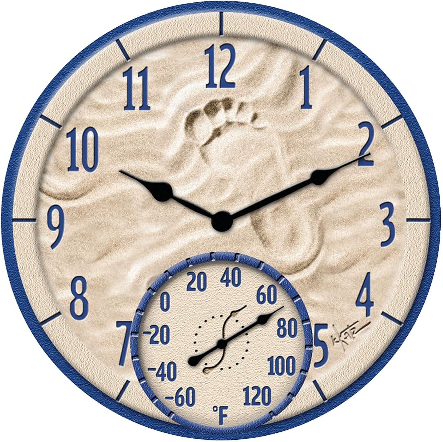 Amazon.com : Taylor By The Sea Poly Resin Indoor and Outdoor Clock and ...