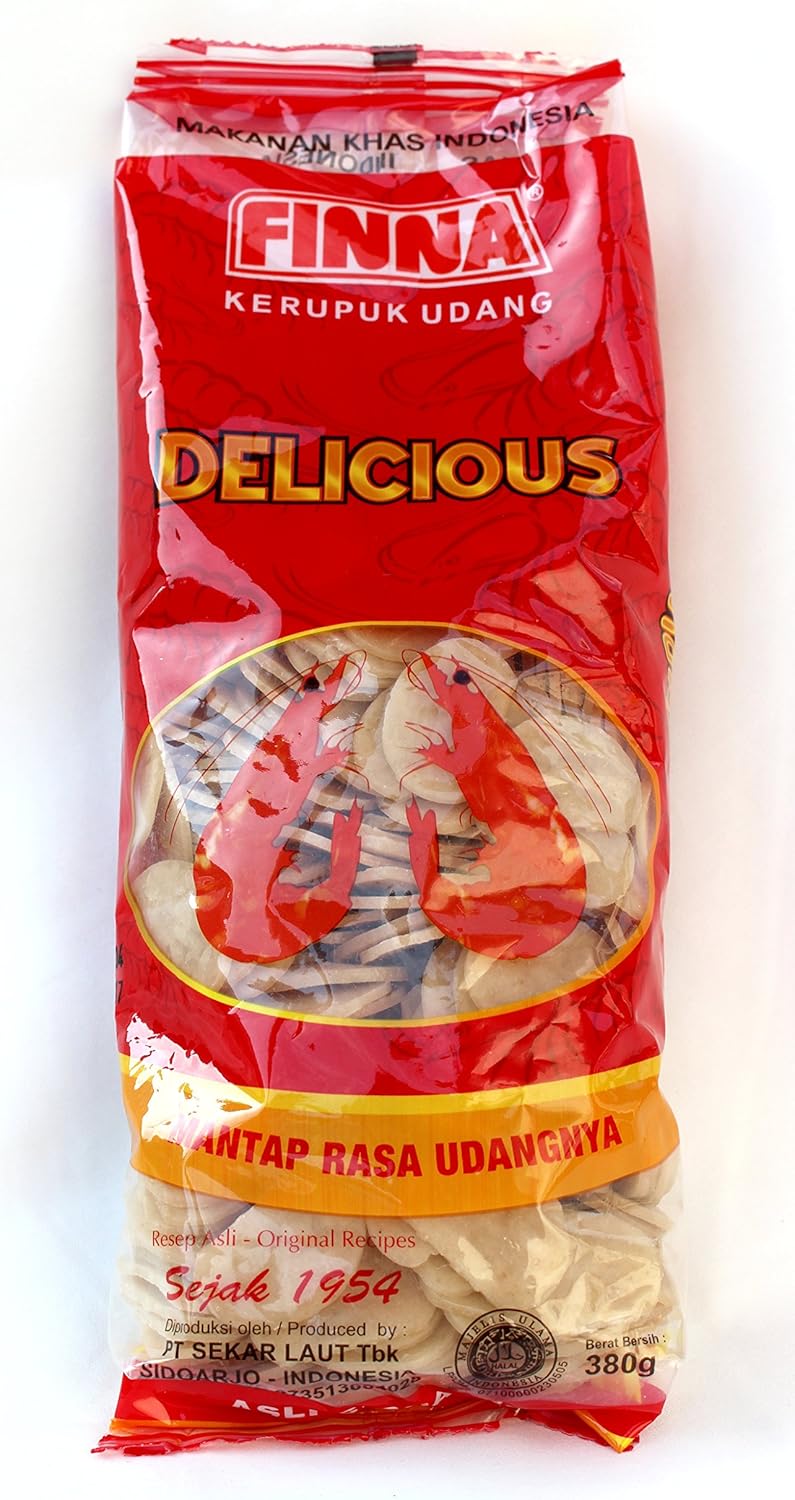 Amazon.co.jp: FINNA フィナ Krupuk Udang クルプック ウダン Delicious デリシャス 380g ...