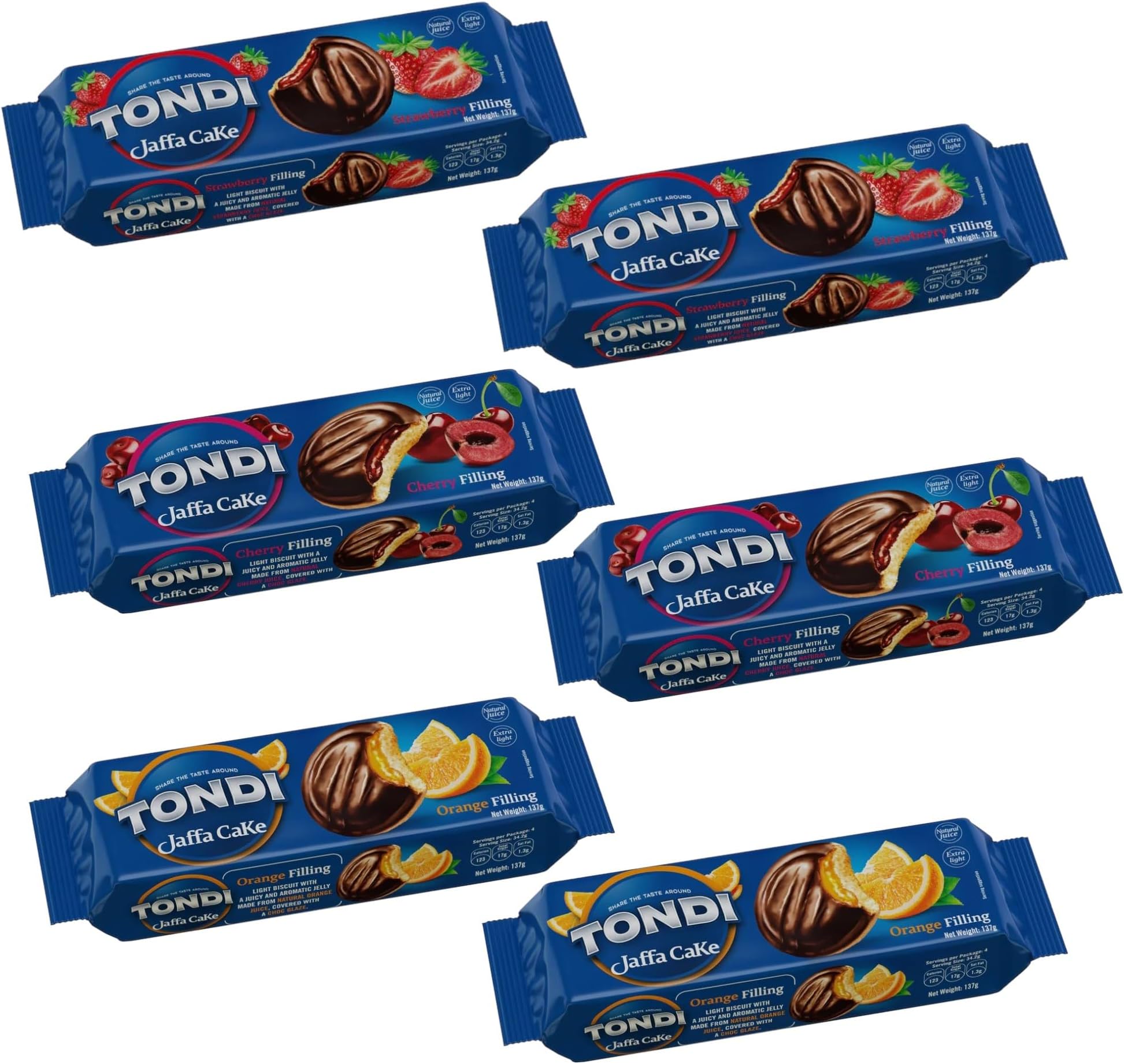 Amazon.com: Tondi Variety 6 Pack European Biscuits, Jaffa Cakes 2 ...