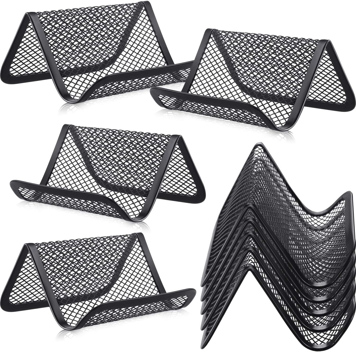 Amazon.com : Golden Pearl Black Metal Mesh Business Card Holder Desk ...