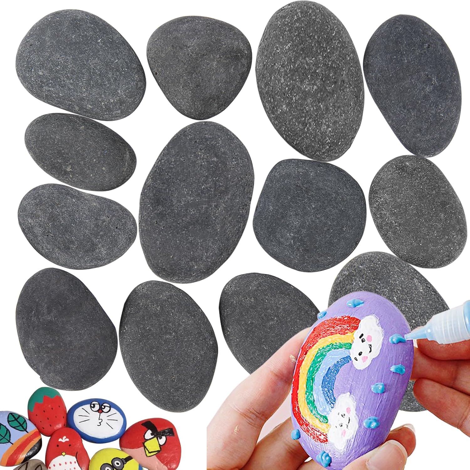 Painting Rocks about 32pc 2-3 inch Large Rocks for Painting River Rocks ...