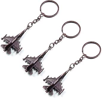 Komonee Bronze Aeroplane Fighter Jet Key Chain Pilot Military Airplane ...