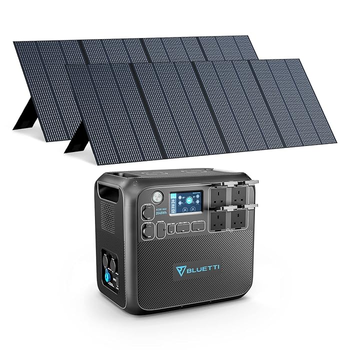 Buy BLUETTI solar generator AC200MAX with 2 x PV350 solar panel, 2048Wh ...