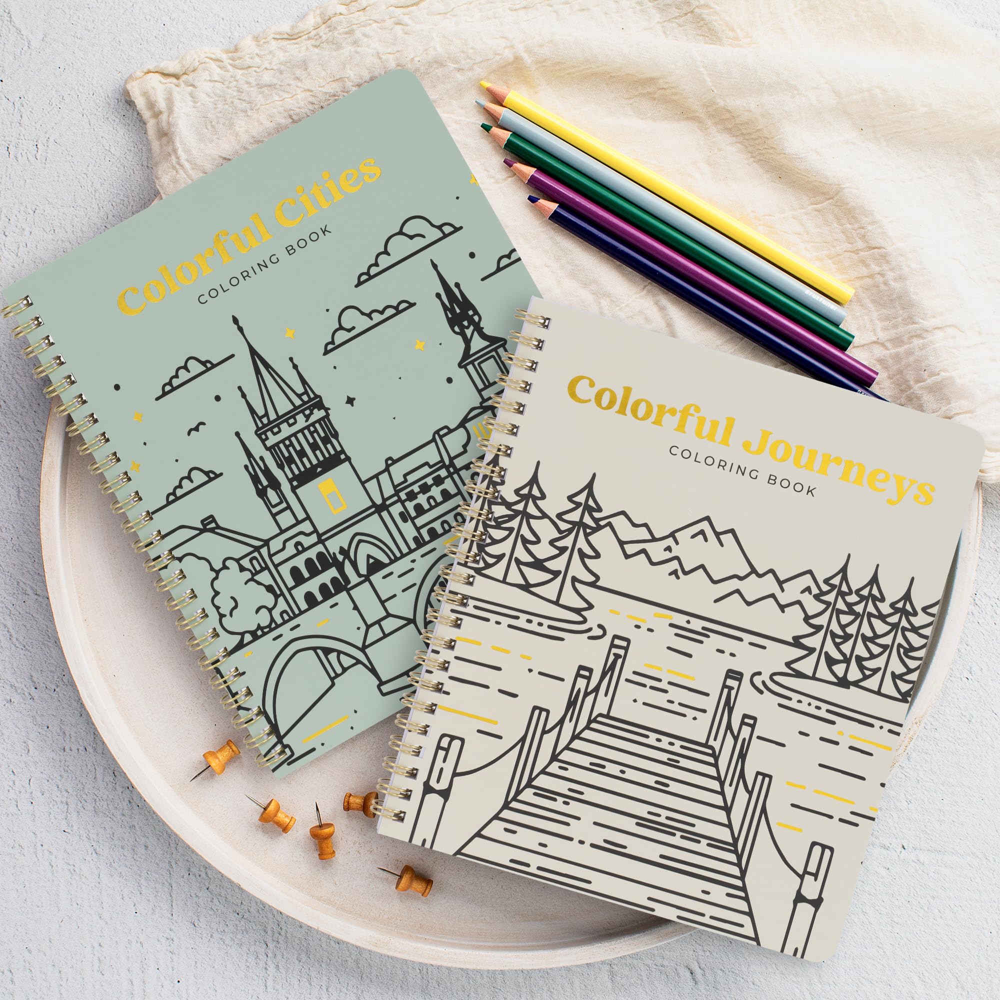 Snapklik.com : Beautiful Adult Coloring Book Set Of 2 For Relaxation ...