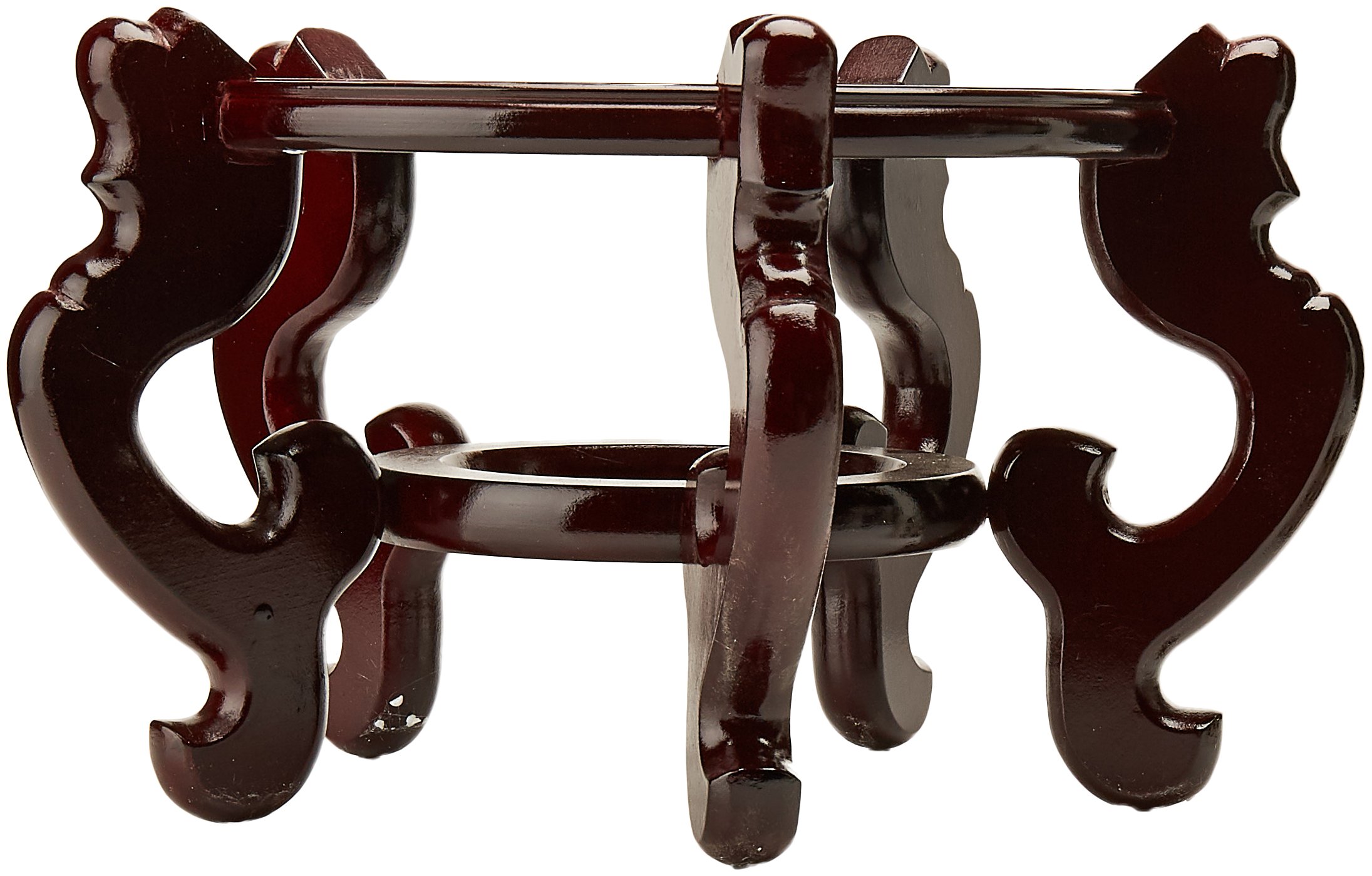 Oriental Furniture Rosewood Fishbowl Stand - Size 8.5 in. Base Diameter