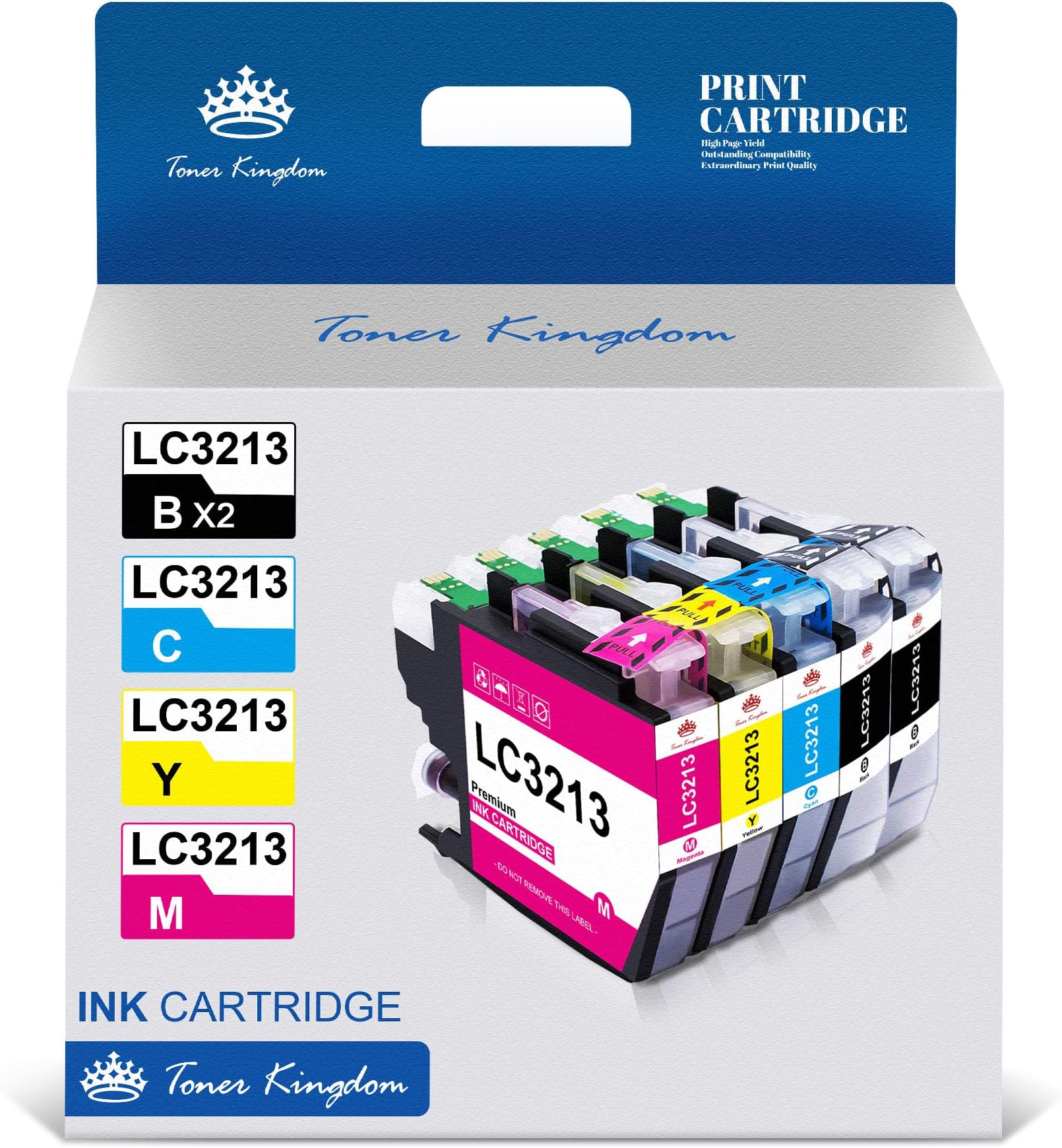 Toner Kingdom Compatible Ink Cartridge Replacement for Brother LC3213 ...