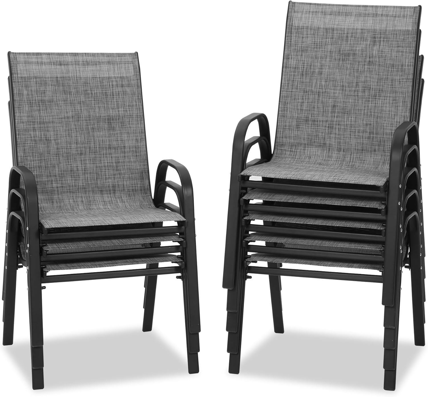 Amazon.com: PIZZELLO Patio Chairs Set of 8 - Outdoor Stackable Dining ...