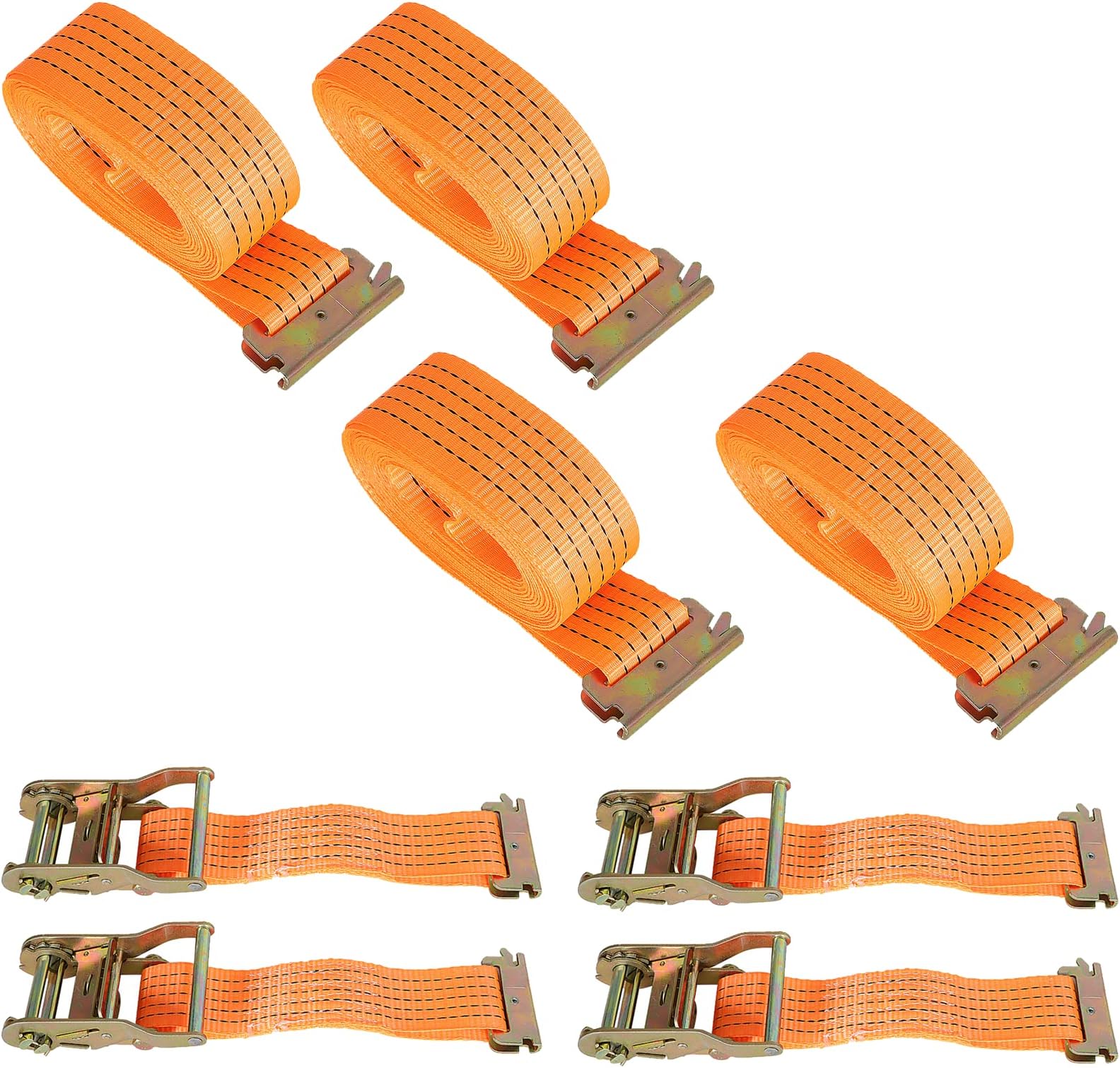 Amazon.com: 4Pcs Ratchet Straps 2 Inch x 15 Feet Tie-Down Straps ...