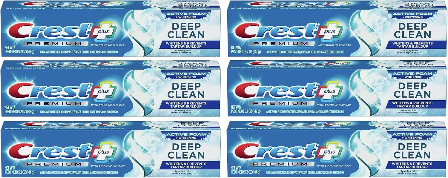 Amazon.com : Crest Premium Plus Deep Clean Toothpaste, Mint Flavor, 5.2 ...