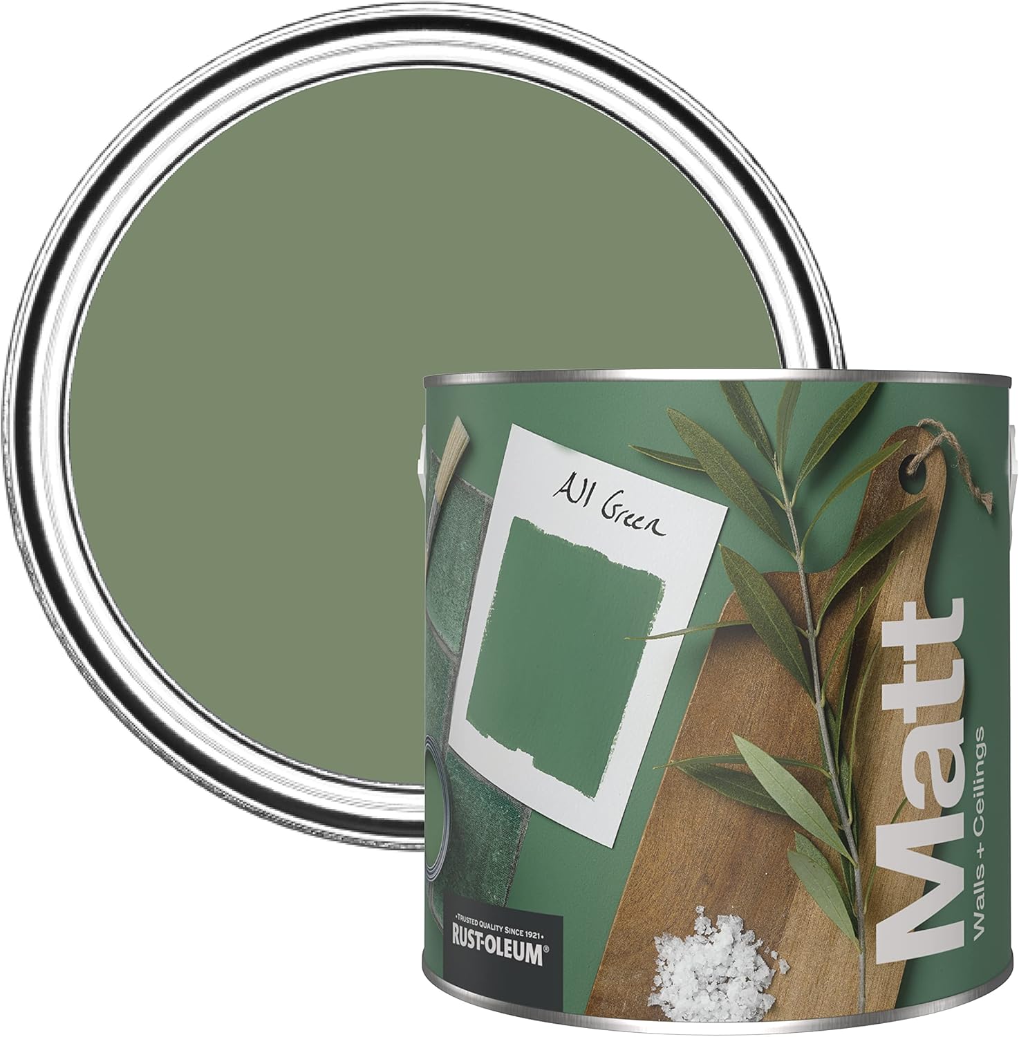 Rust-Oleum Colours Matt Emulsion Wall and Ceiling Paint - All Green 2 ...