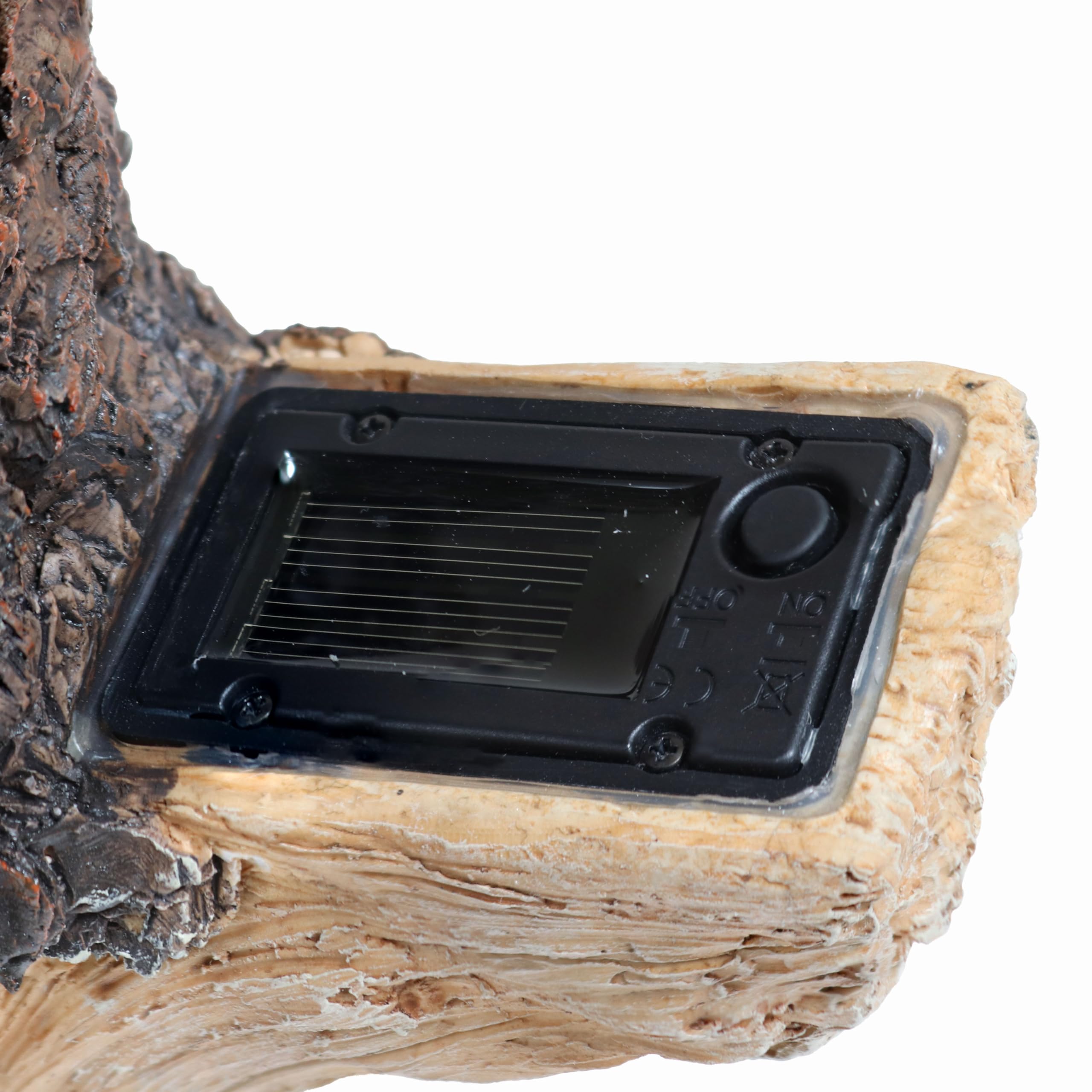 Sunnydaze Staked Country Tree Stump Bird Bath with Solar Lighted ...