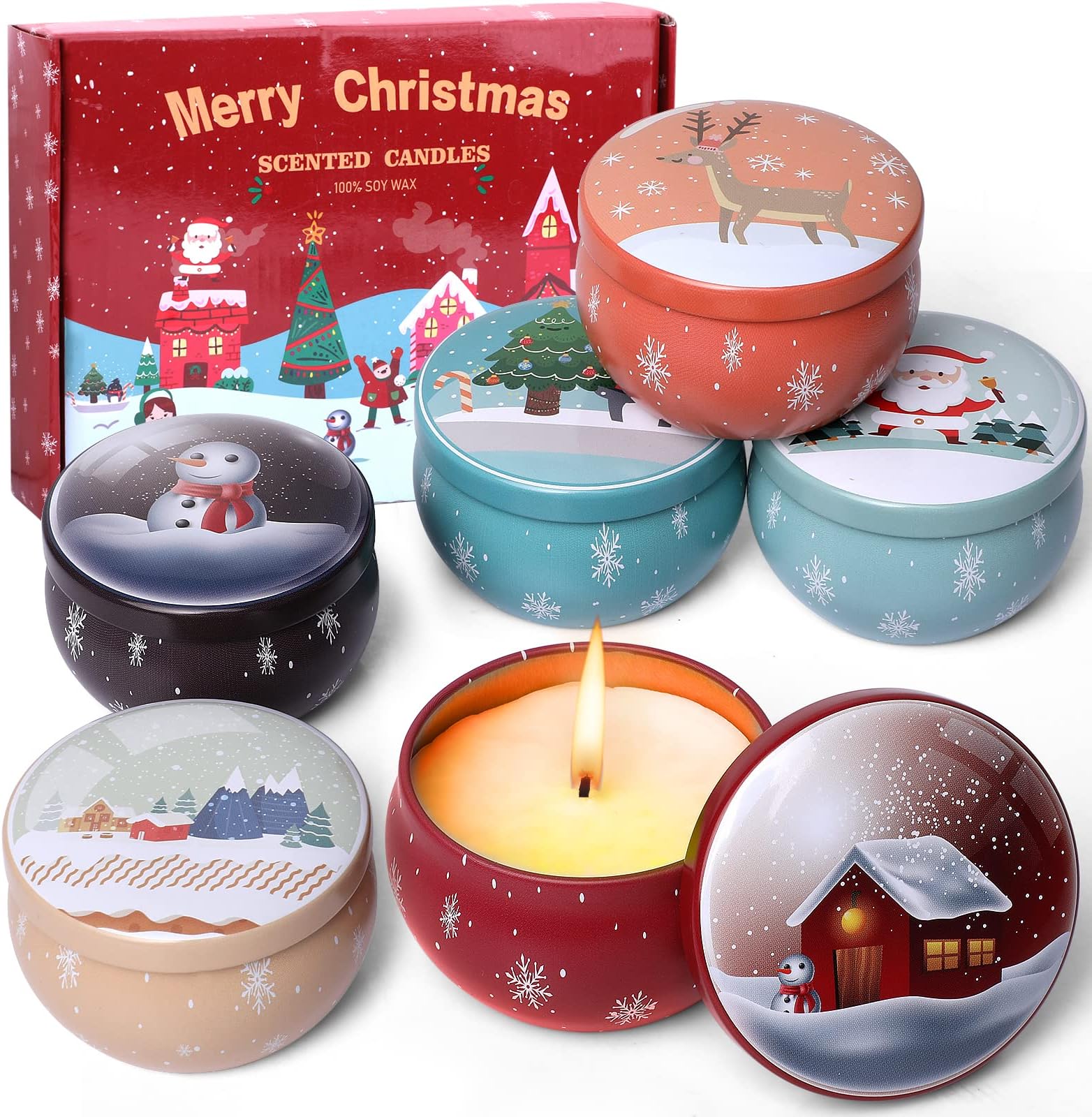 Amazon.com: Christmas Scented Candles Gifts Set for Women, 6 Pack 2.5 ...