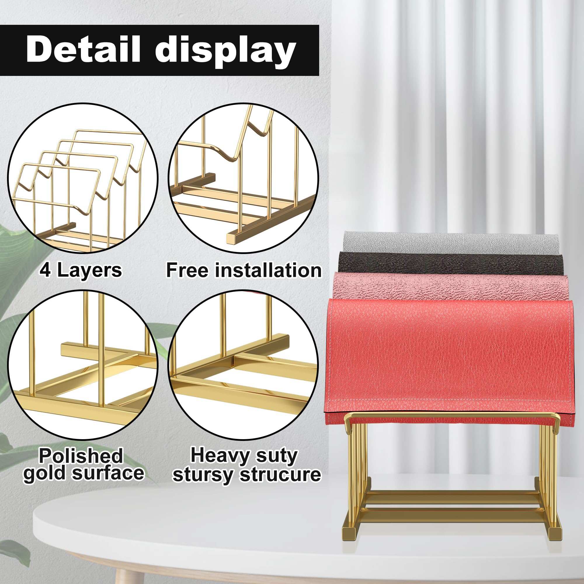 Snapklik.com : MYOYAY 4 Steps Clutch Purse Display Rack Metal Wallet ...