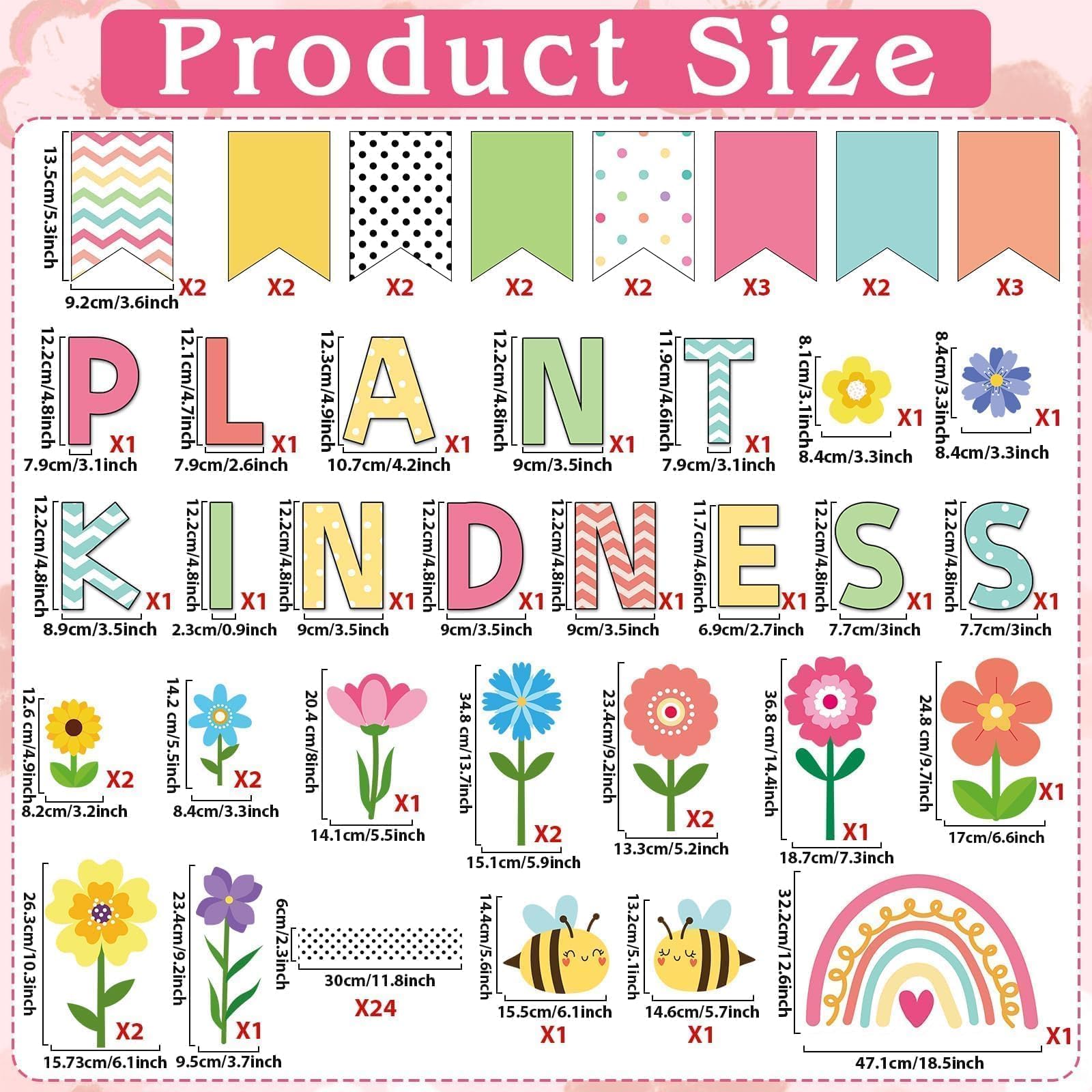 Snapklik.com : 98 Pcs Spring Floral Flowers Bulletin Board Decorations ...