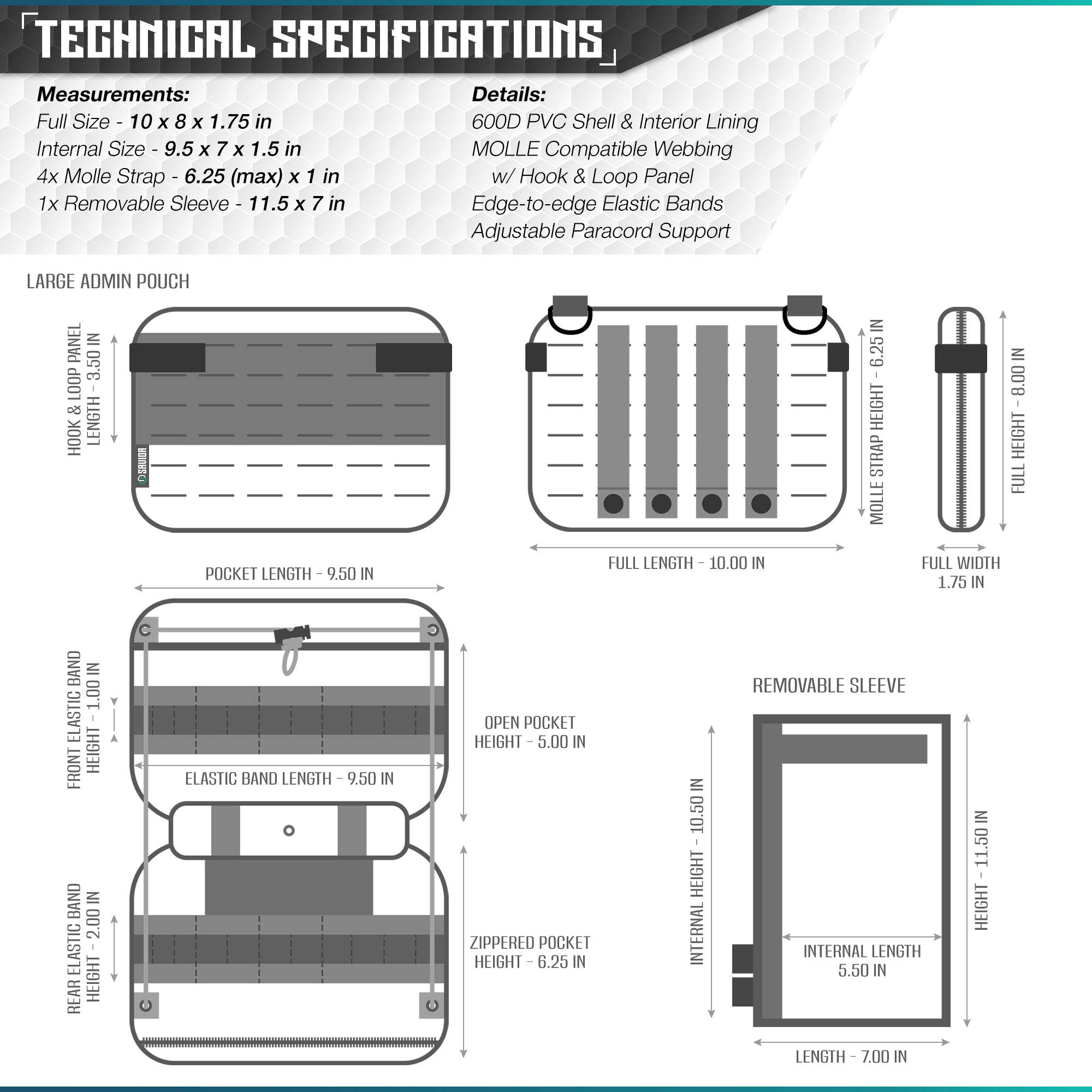 Savior Equipment Tactical Multi-Purpose EDC Admin Pouch Military Waist ...