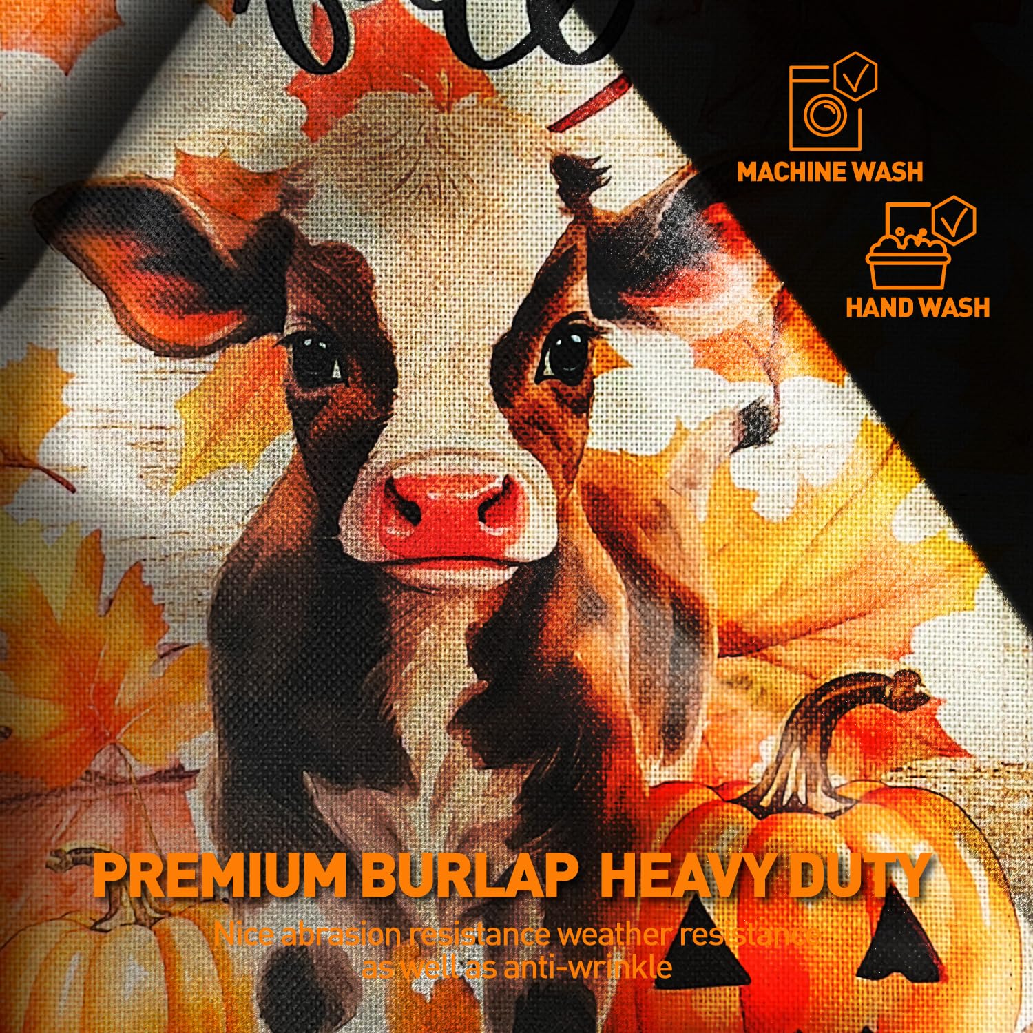 Amazon.com : Vigor Home Halloween Howdy Fall Cute Cow Burlap Garden ...