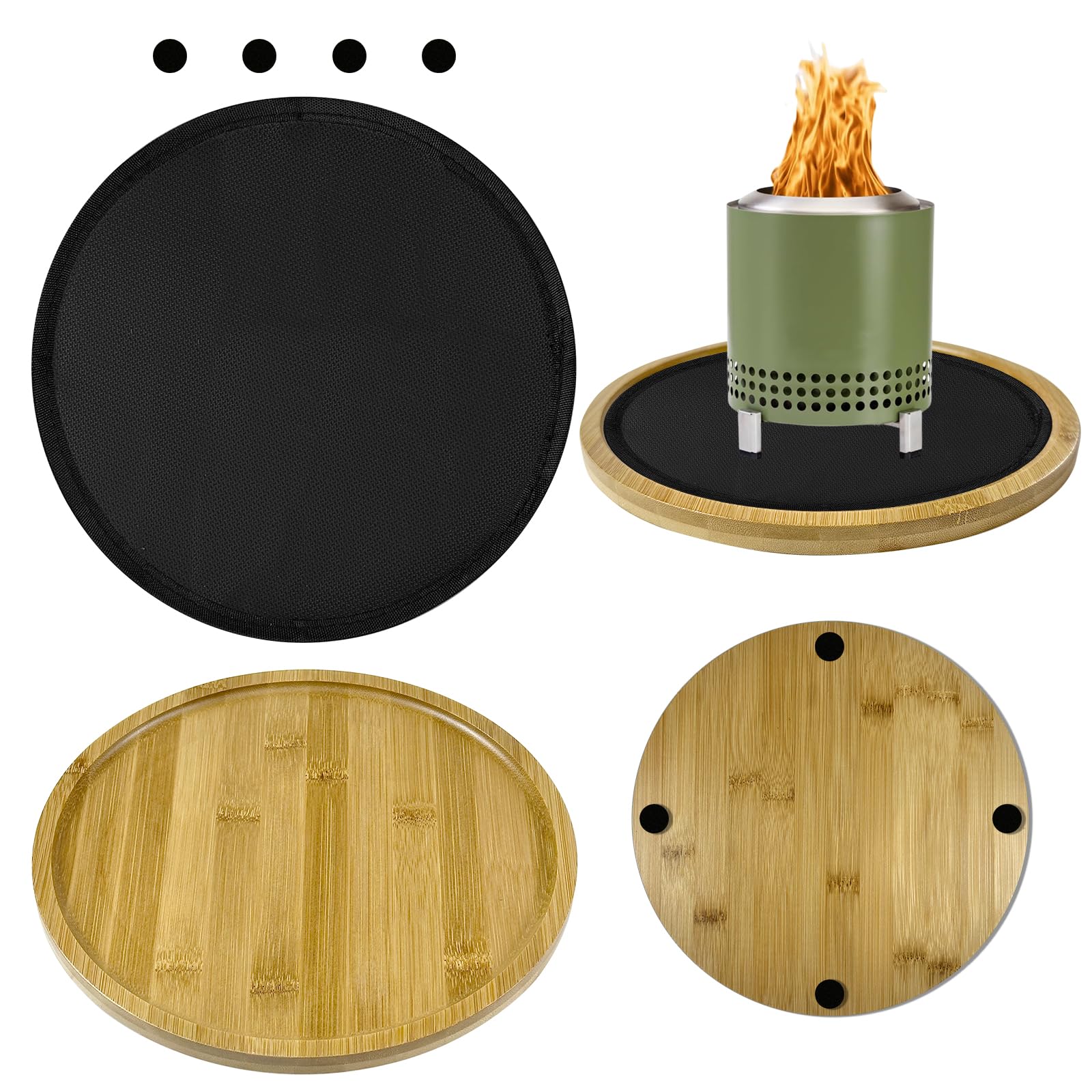 Amazon.com: Tabletop Fire Pit Mat Set 10" Heat Resistant Mats Round ...