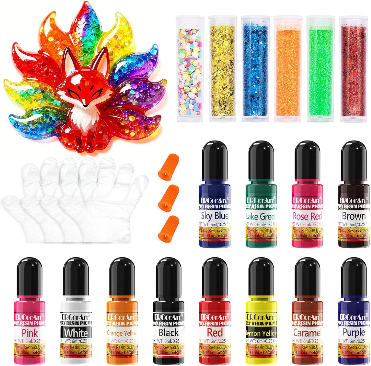 Epoxy Resin Pigment - 12 Colours Liquid Transparent UV Resin Dye, Epoxy ...