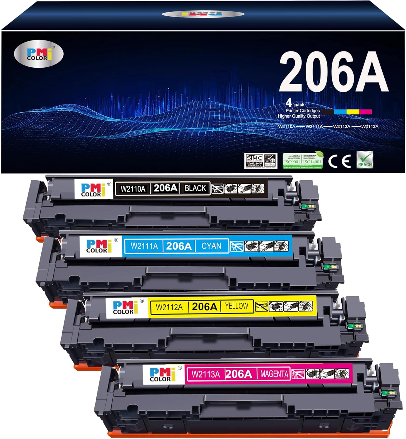 Amazon.com: 4 Pack Replacement for HP 206A 206X Toner Cartridges for ...