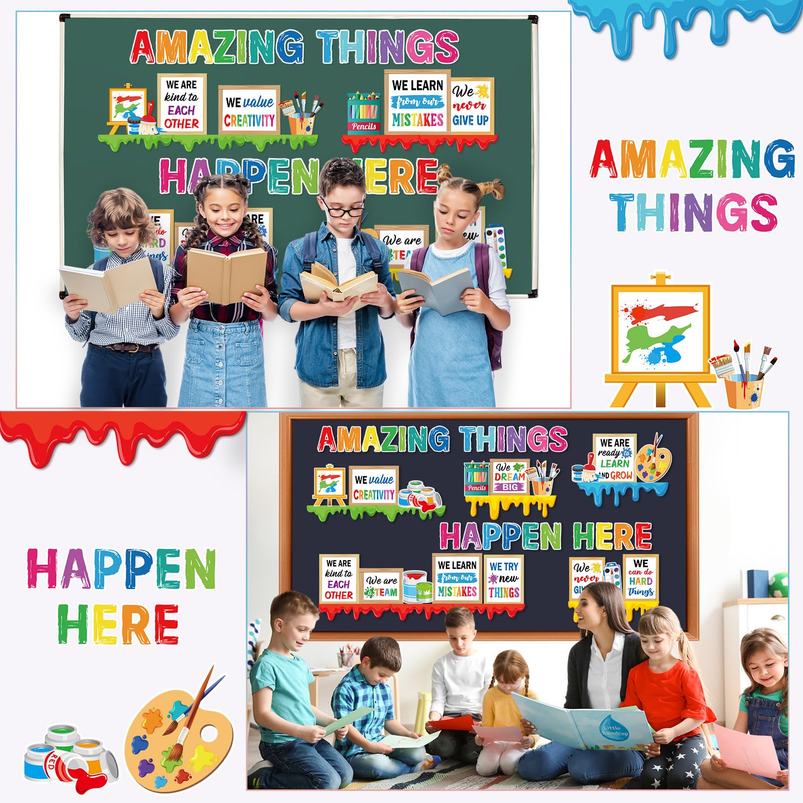 Snapklik.com : Art Theme Bulletin Board Set, Amazing Things Happen Here ...