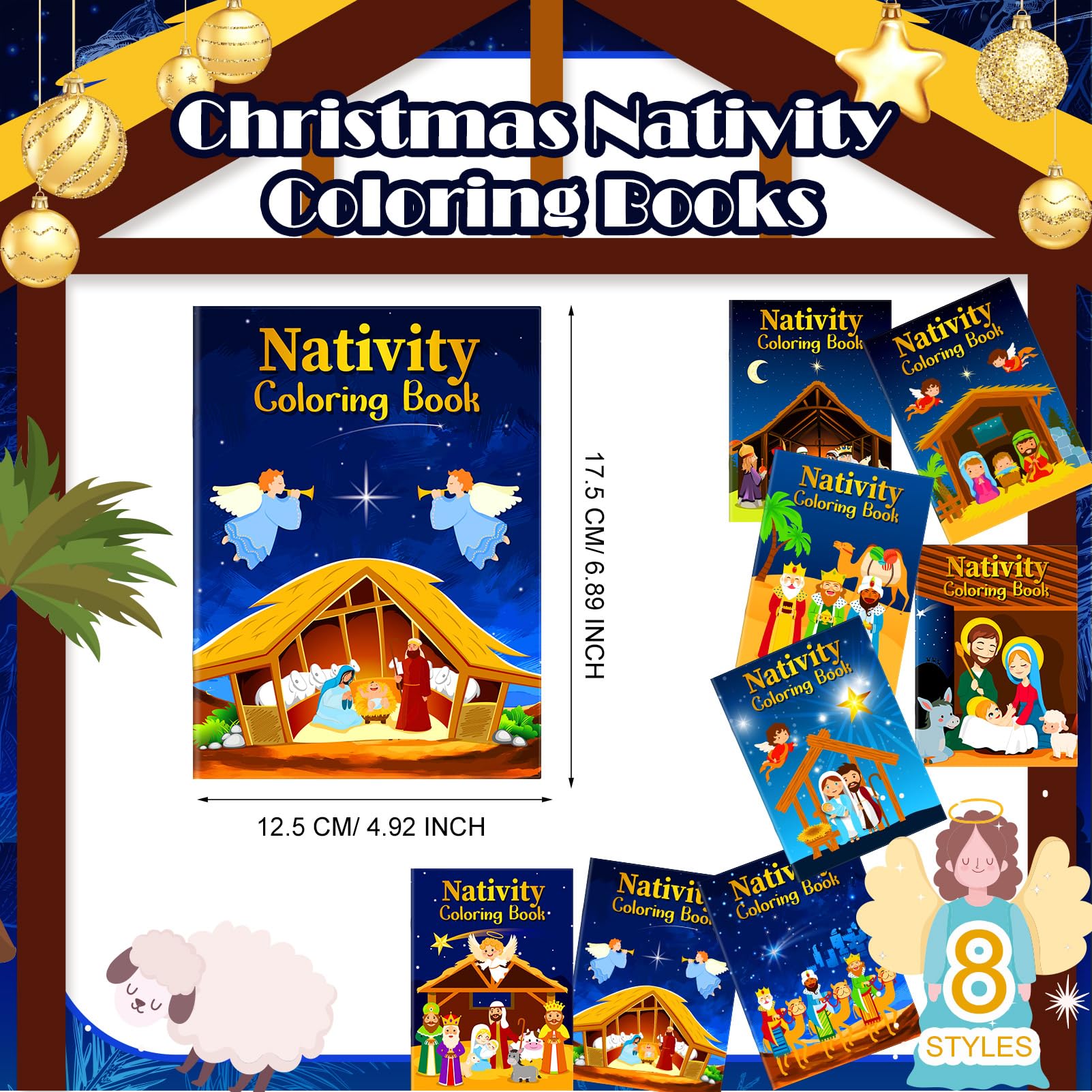 Snapklik.com : 24 Pcs Christmas Nativity Coloring Books Bulk Religious ...