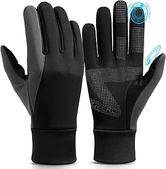 OZERO Gants d'exercice fins : polaire thermique, résistant à l'eau et au vent pour rester en ...