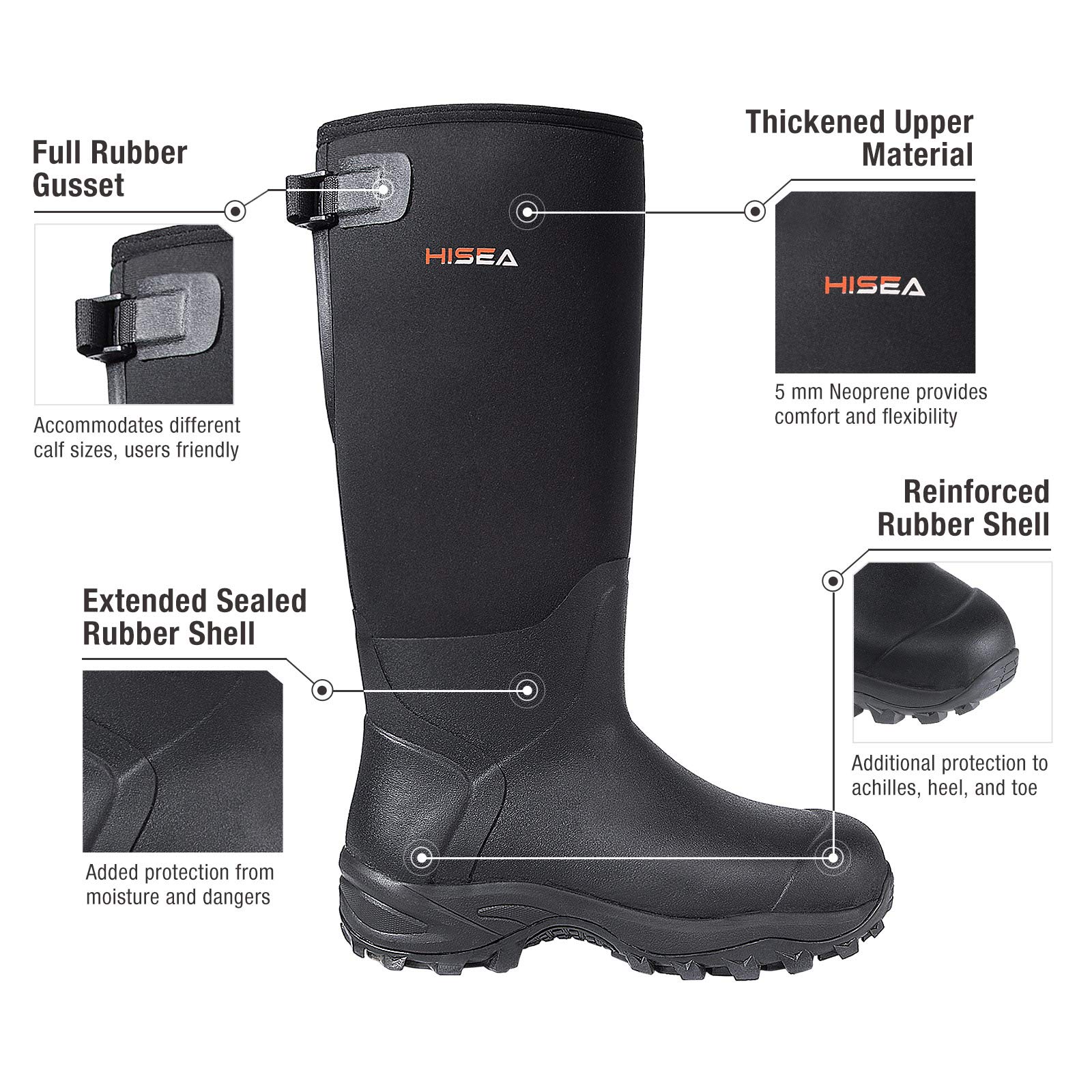 Snapklik.com : Apollo Basic Hunting Boots For Men Waterproof Rubber ...