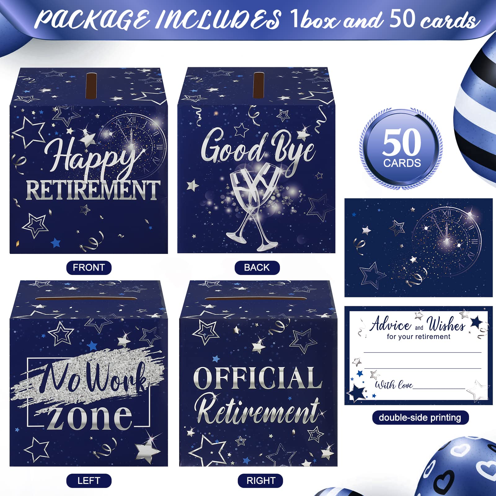 Snapklik.com : Funrous 51 Pcs Retirement Card Box Happy Retirement ...