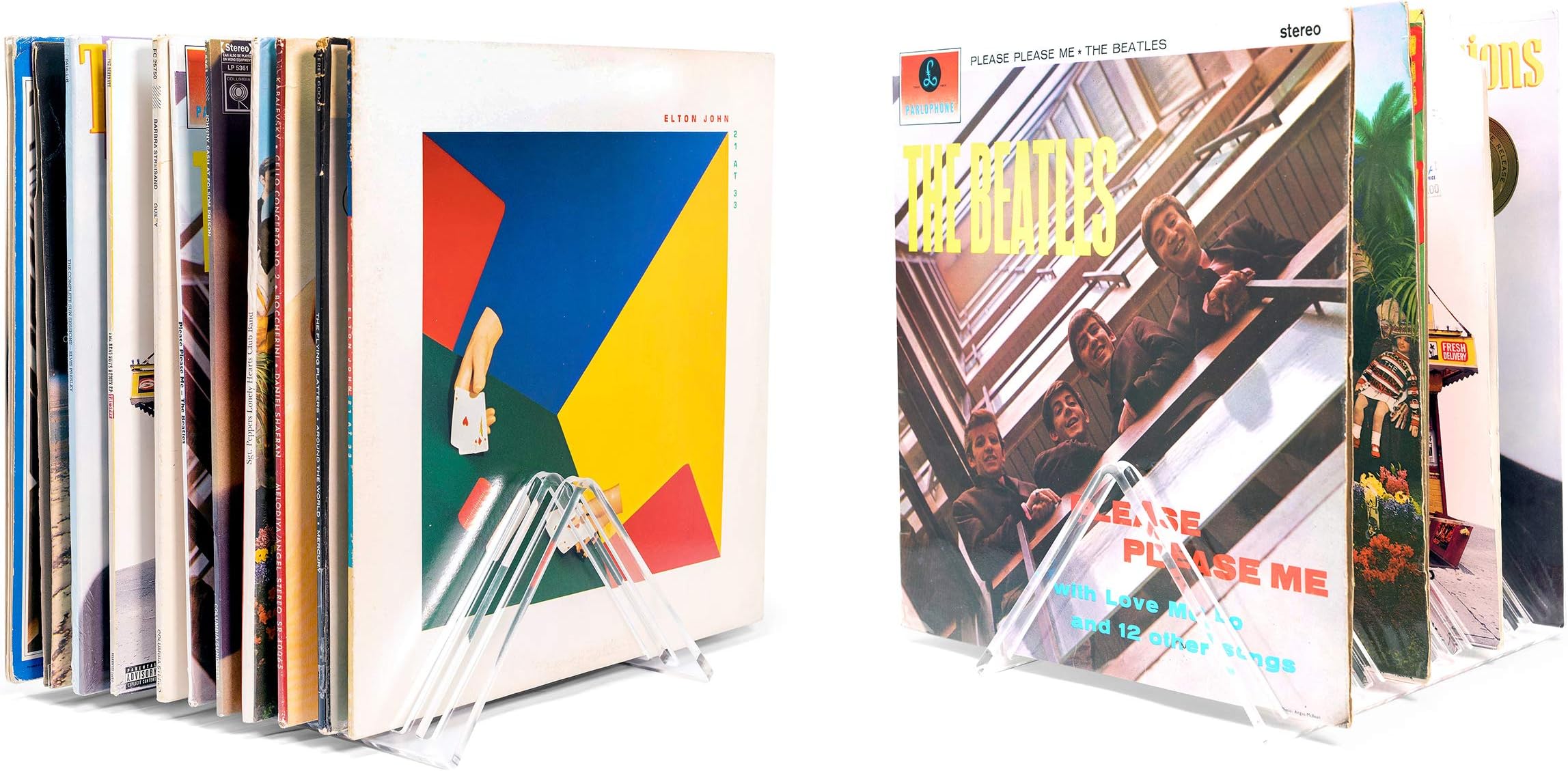 Amazon.com: Acrylic Vinyl Record Holder Stand - Clear Display Rack for ...