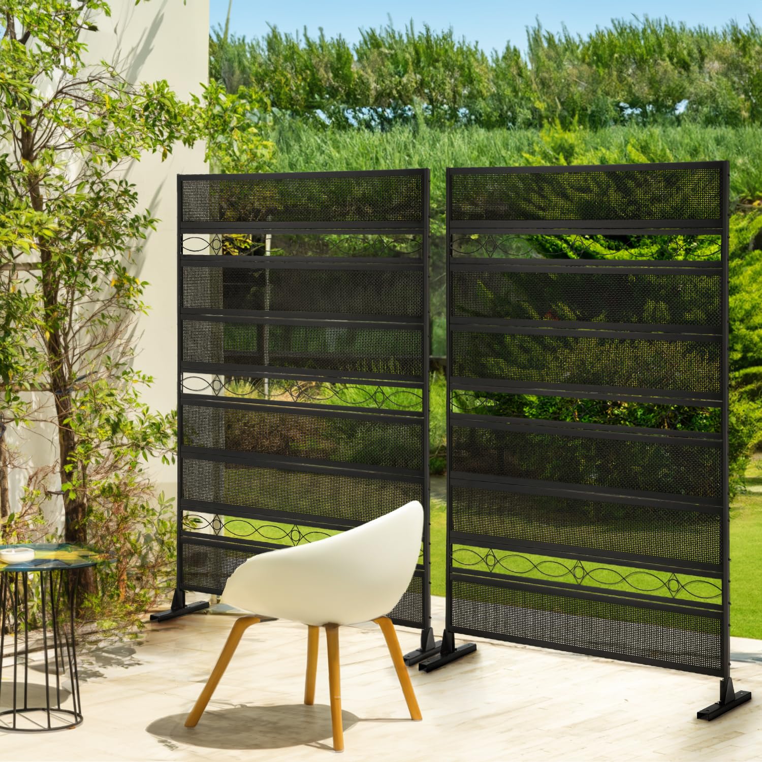 Outdoor Yard Dividers Metal Privacy Screen / Decorative Panel