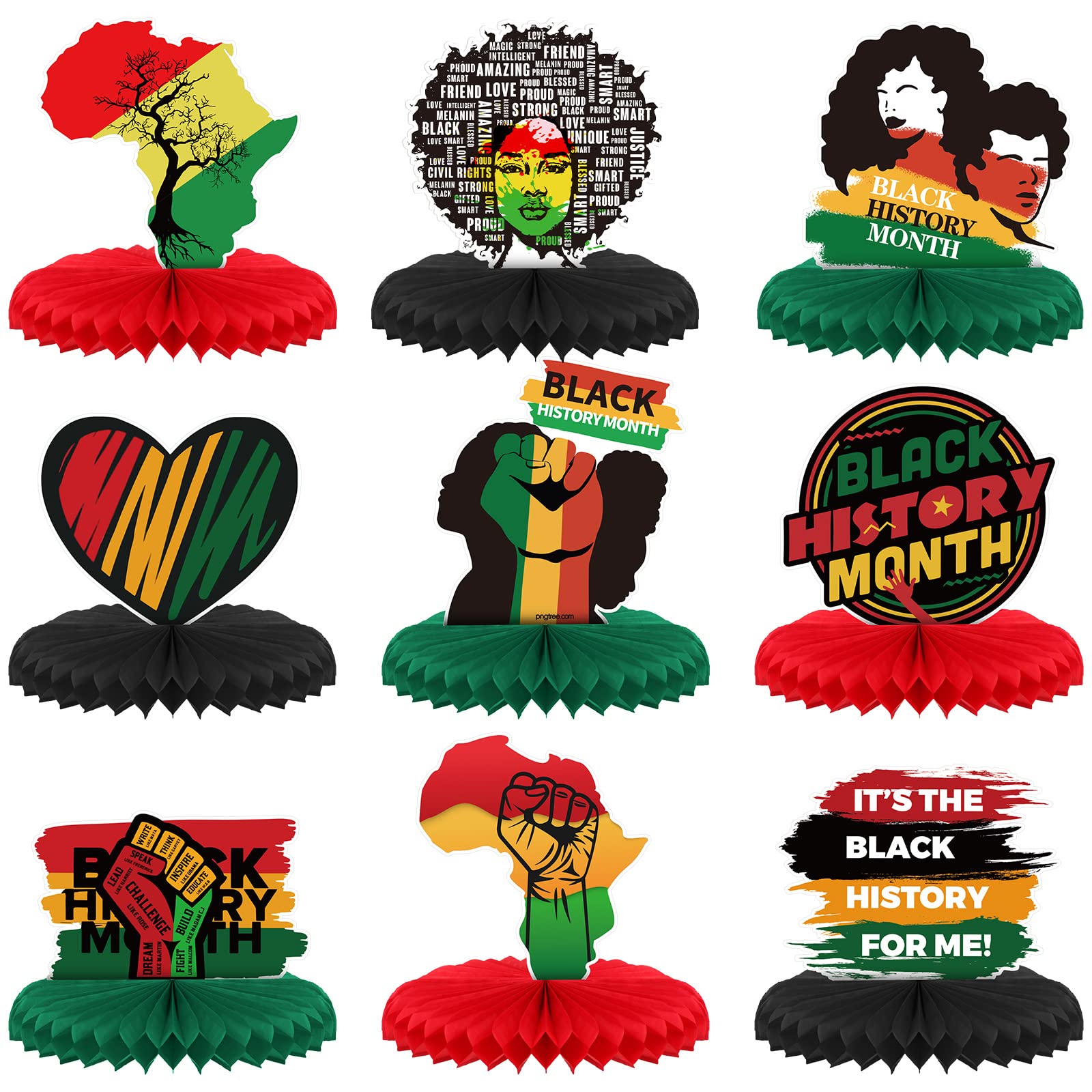 Amazon.com: 9 Pieces Black History Month Party Decorations Black ...