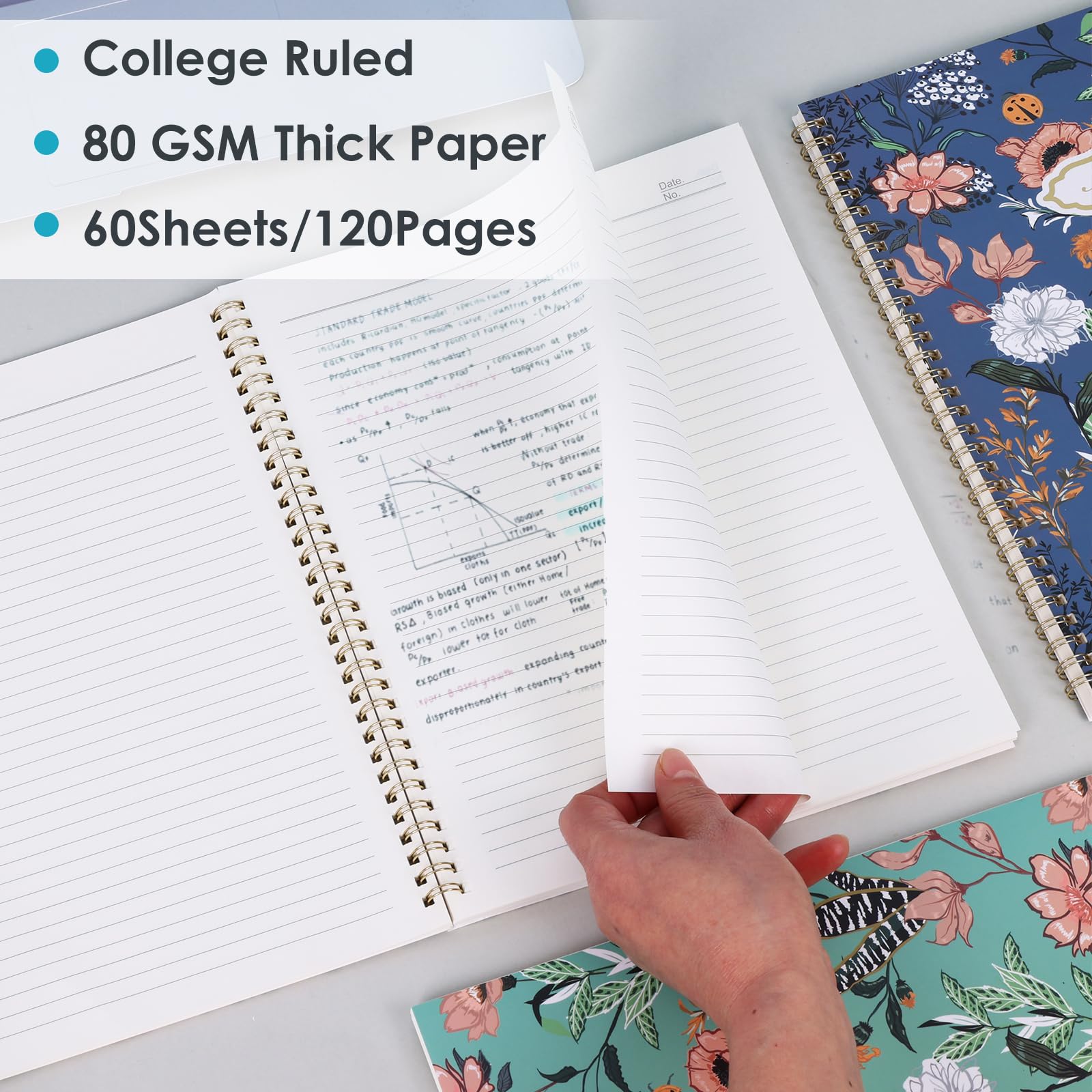 Snapklik.com : LABUK 3 Pack Spiral Notebook College Ruled Notebook 120 ...