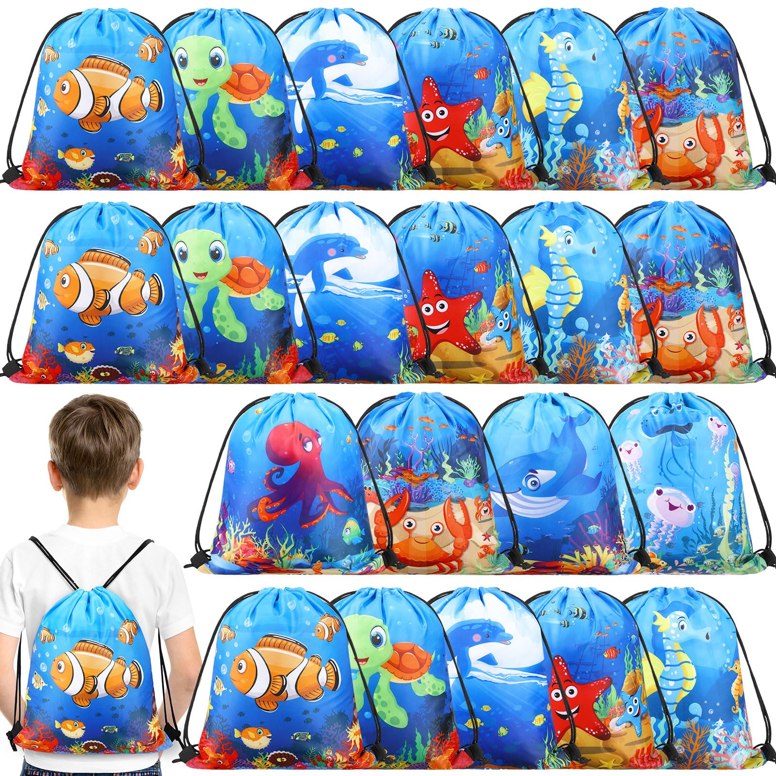 Amazon.com: Sanwuta 18 Pcs Ocean Party Favor Bags Under the Sea Gift ...