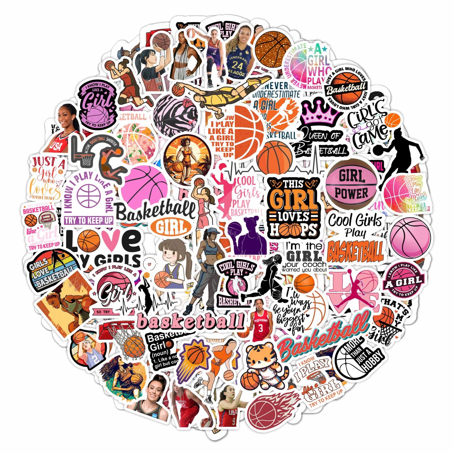 Amazon.com: 100Pcs Basketball Stickers for Girls for Water Bottle and ...