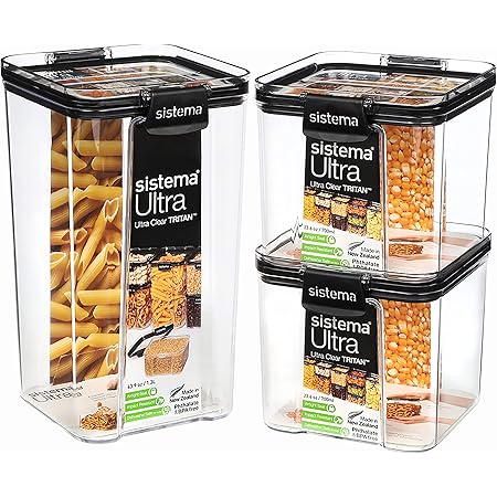 Sistema Ultra Tritan Airtight Pantry & Kitchen Storage Containers | 3 ...