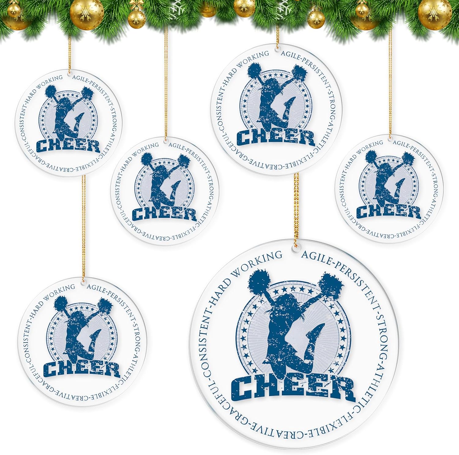 Amazon.com: Quzzil 15 Pcs Cheerleader Christmas Ornament Bulk Clear ...