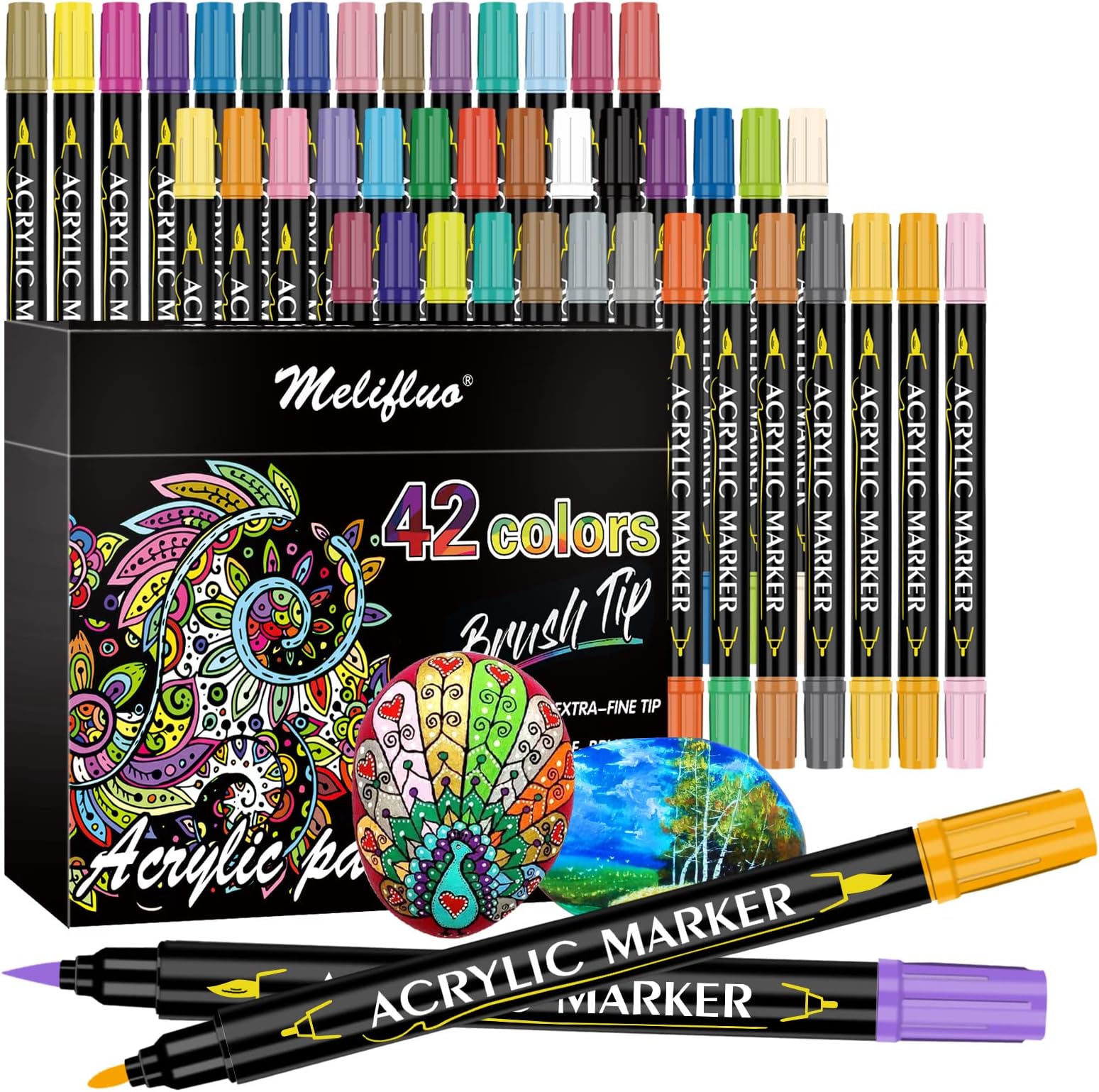 NICETY 58 Colours Acrylic Paint Pens - 3mm Medium Tip Paint Markers ...