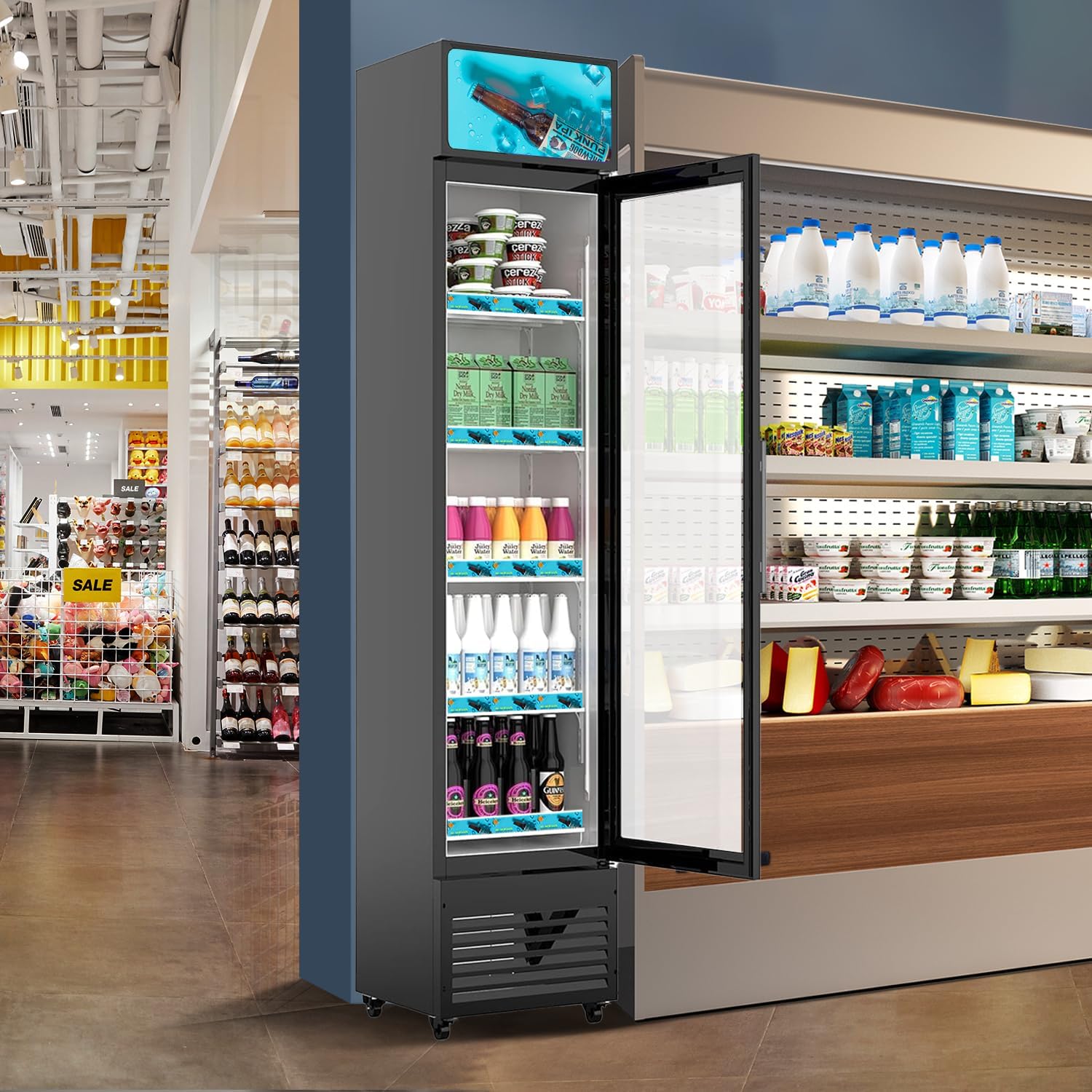Amazon.com: Commercial Beverage Refrigerator Display Fridge，6 Cu Ft ...