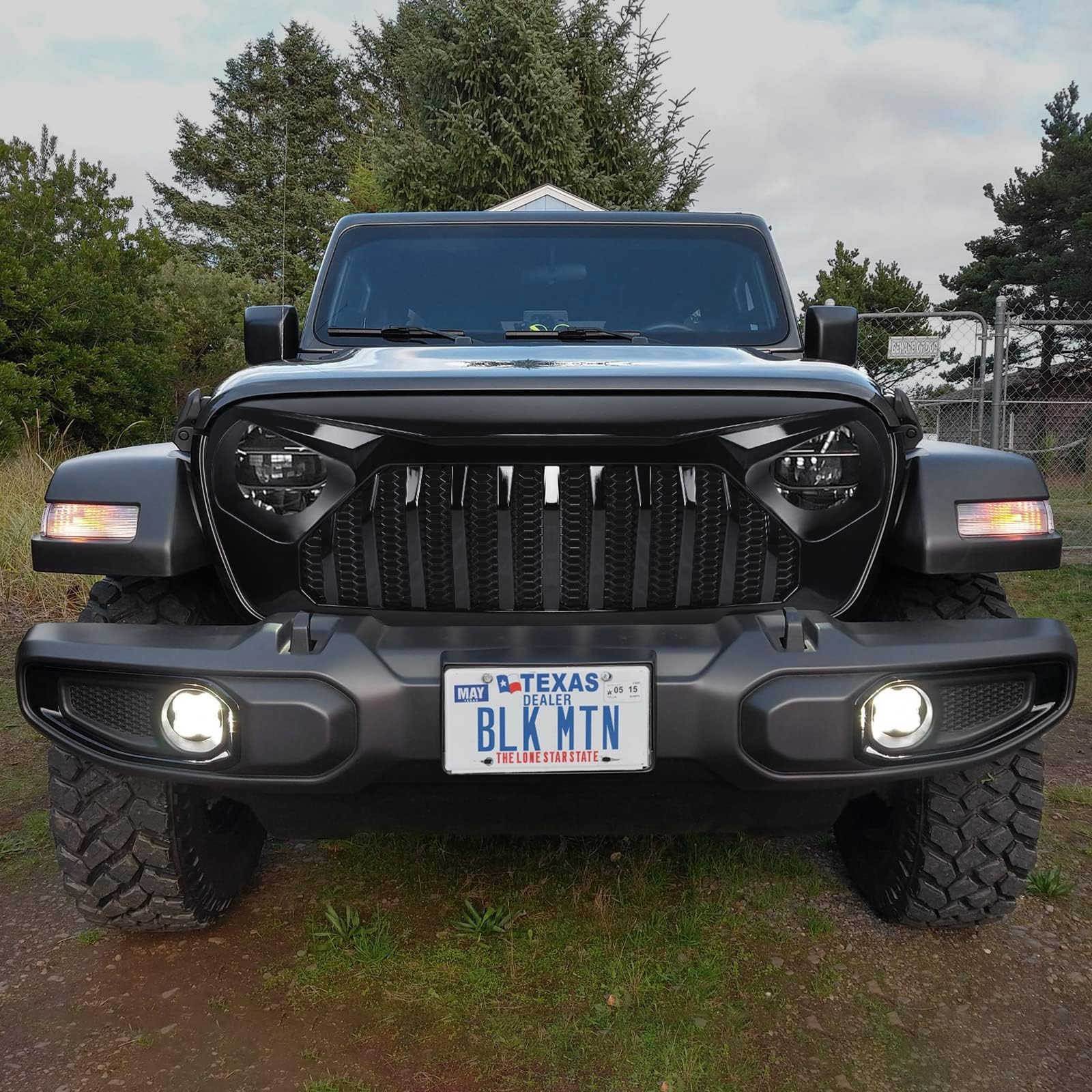 Snapklik.com : DKMGHT Front Grill Glossy Black Grille Grid For Jeep ...