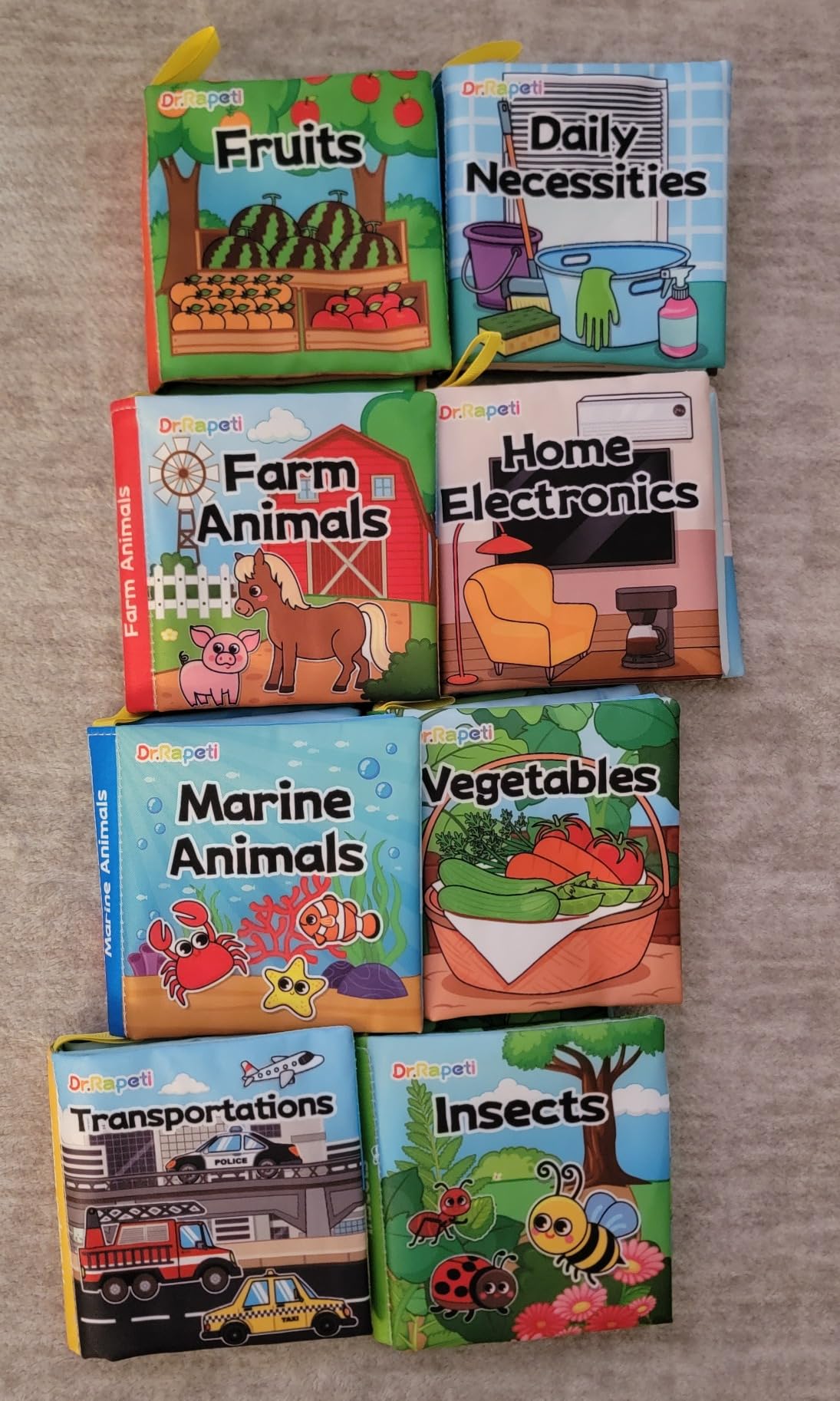 Amazon.com: Dr.Rapeti Soft Cloth Books Baby Books Bath Books 8-Pack for ...