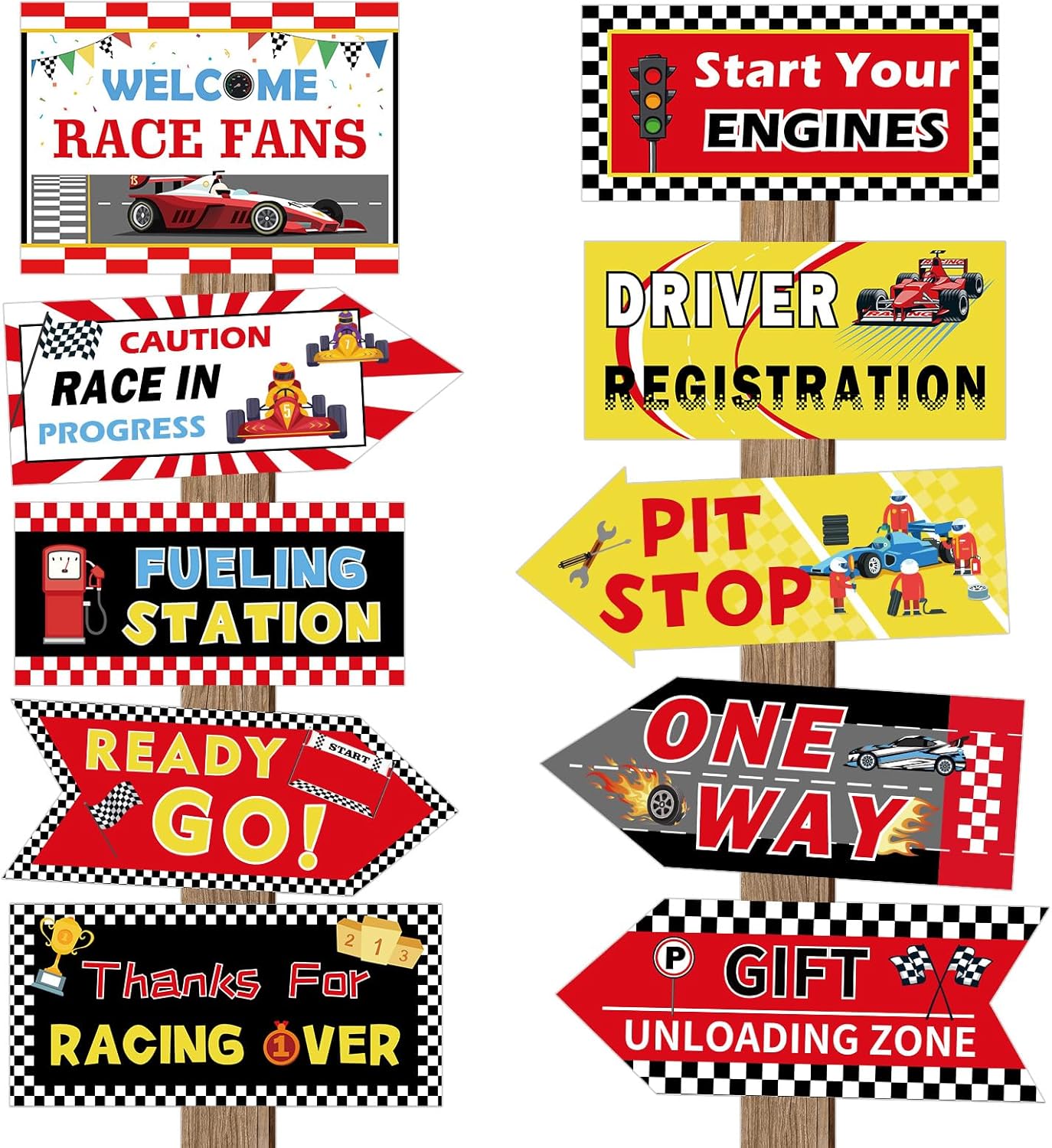 Amazon.com: Hooqict 20 Pieces Racing Car Party Decorations Car Party ...