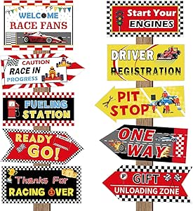 Amazon.com: Hooqict 20 Pieces Racing Car Party Decorations Car Party ...