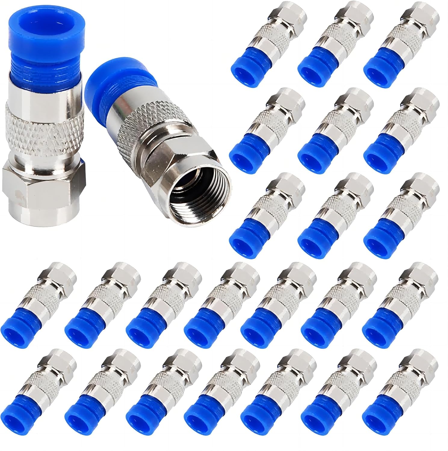 Amazon.com: Trisewenic F Type RG6 Compression Connectors Adapter ...