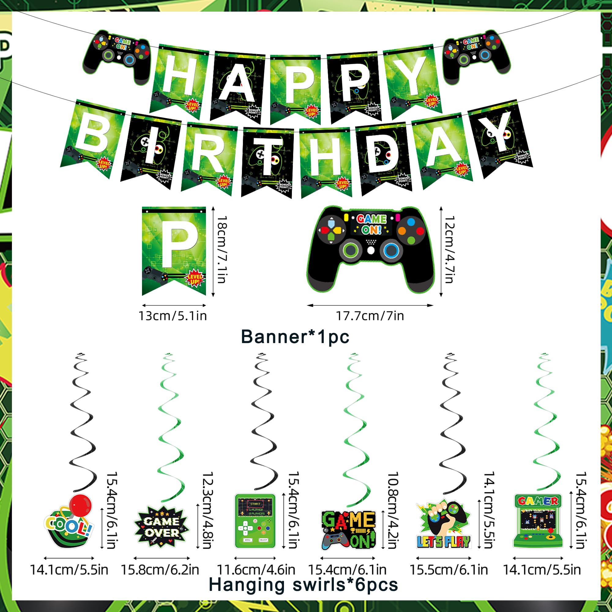 Snapklik.com : Green 10th Birthday Decorations For Boys, Video Game ...