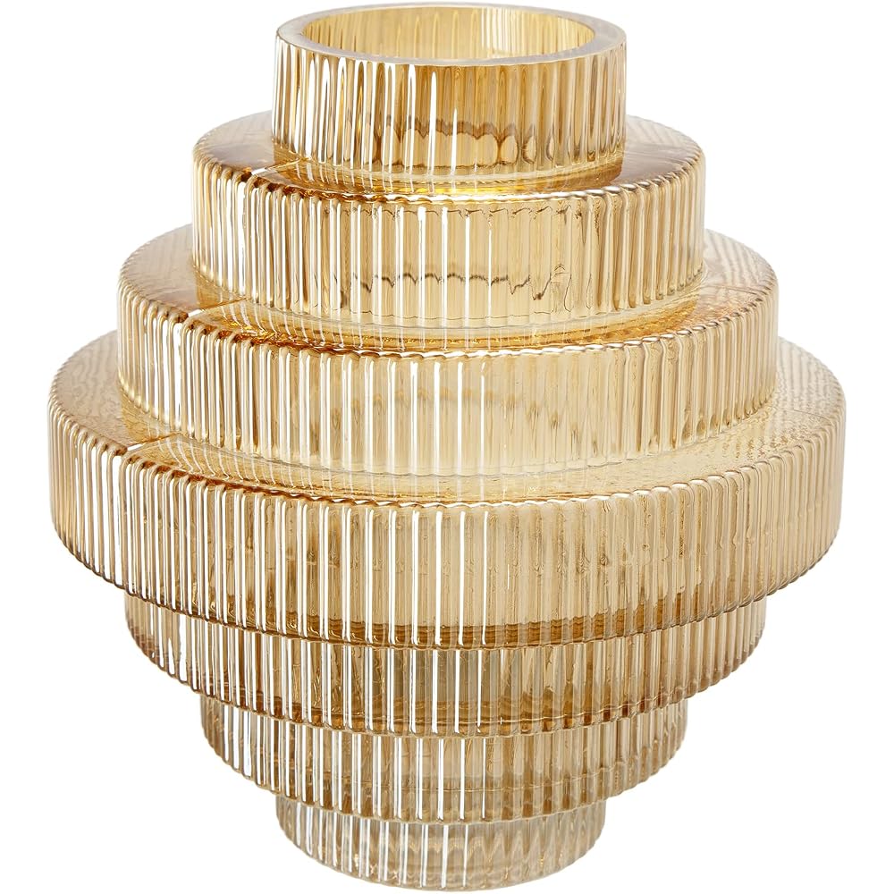 $8/mo - Finance A&B Home Amber Fluted Geometric Vase - Tiered ...