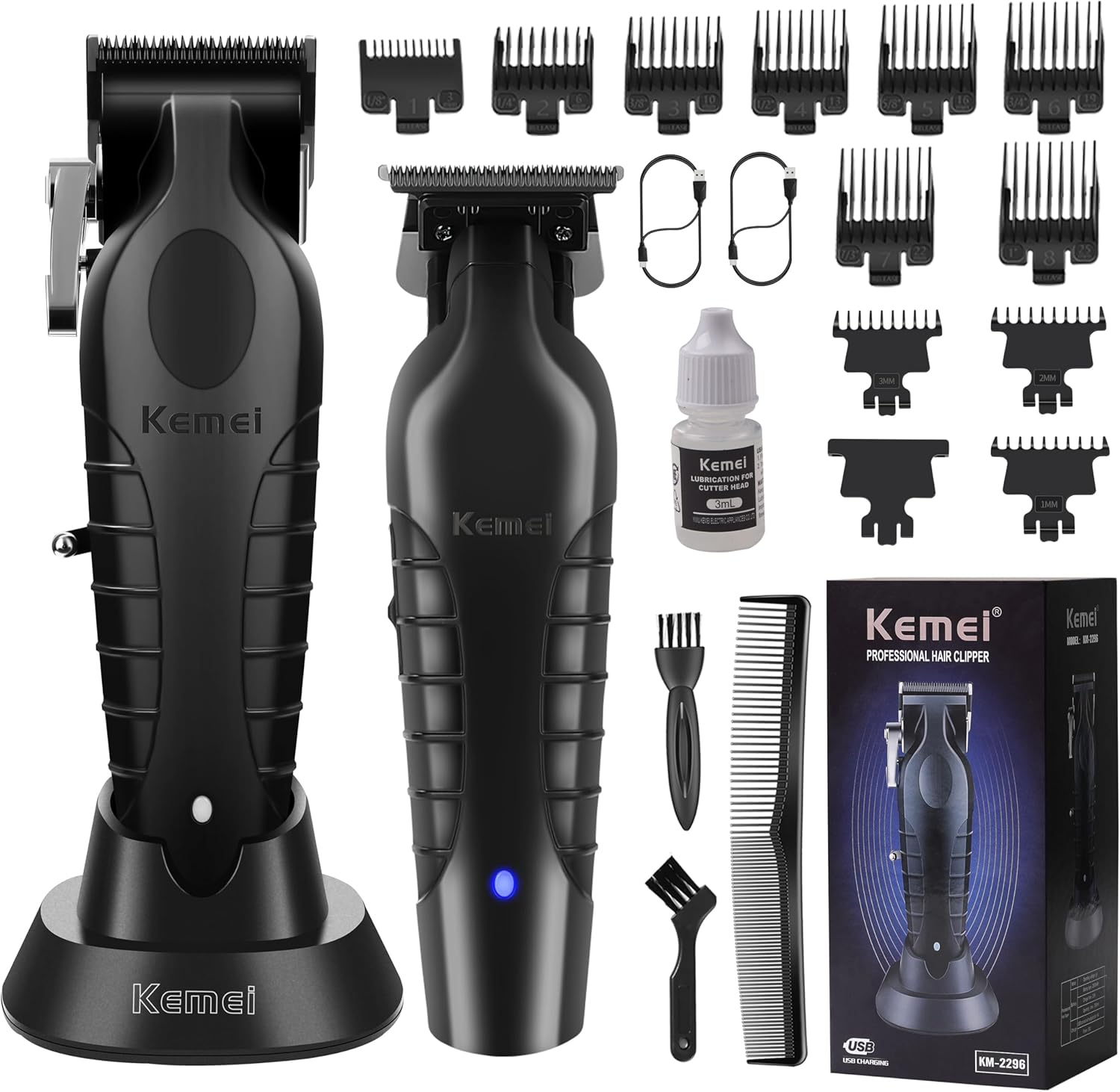 Amazon.com: KEMEI Professional Hair Clipper and Hair Trimmer for Men, Cord/Cordless Hair Cutting ...