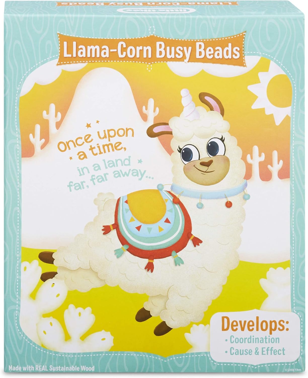 Wooden Critters Llama-Corn Busy Beads Maze Developmental Toy ...