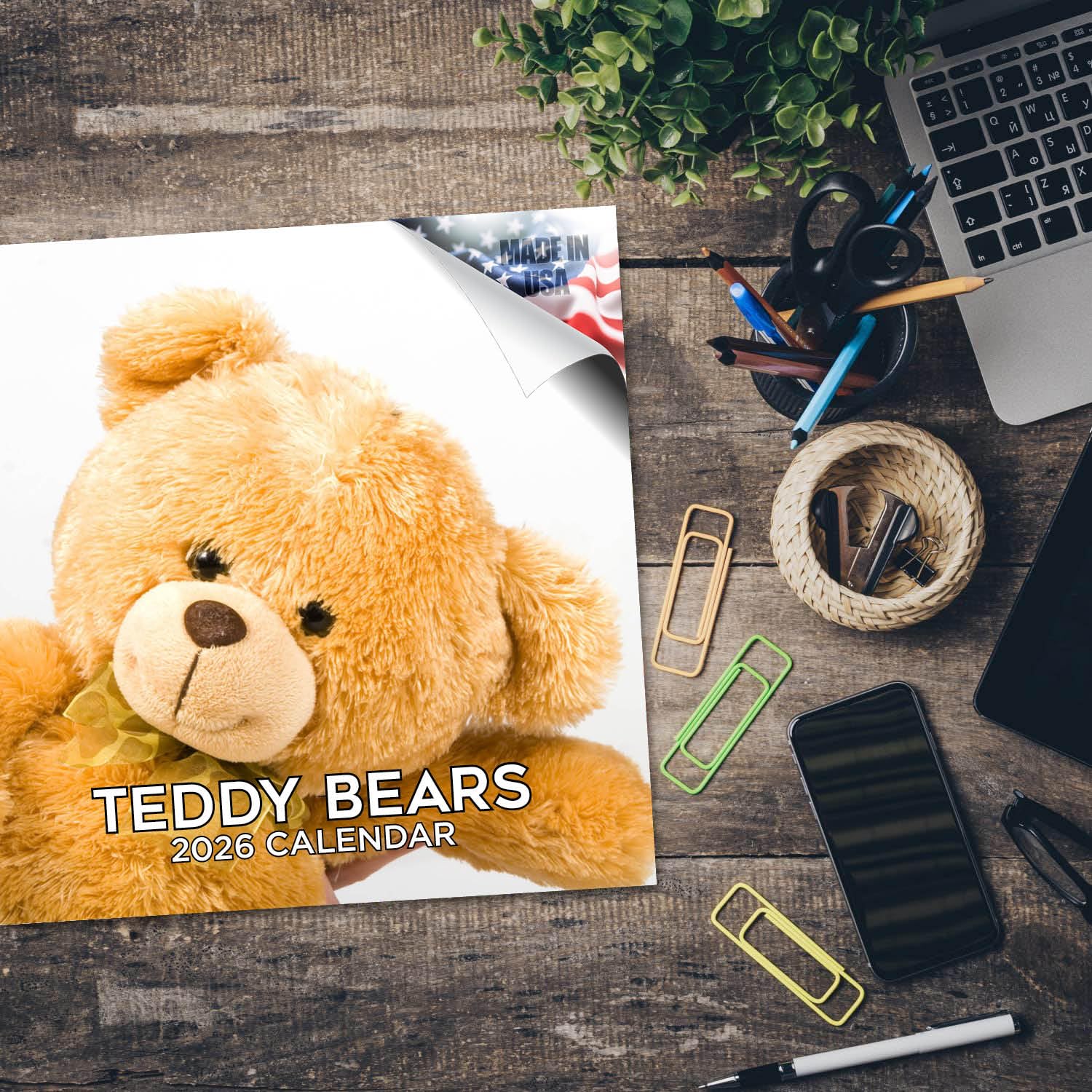 Snapklik.com : 2025 2026 Teddy Bear Calendar - 16 Months 12" X 24 ...
