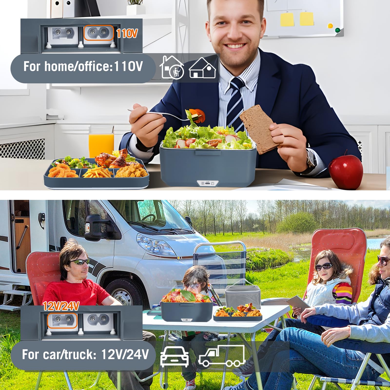 Snapklik.com : 3.5L Super Large Electric Lunch Box Food Heater-Heated ...
